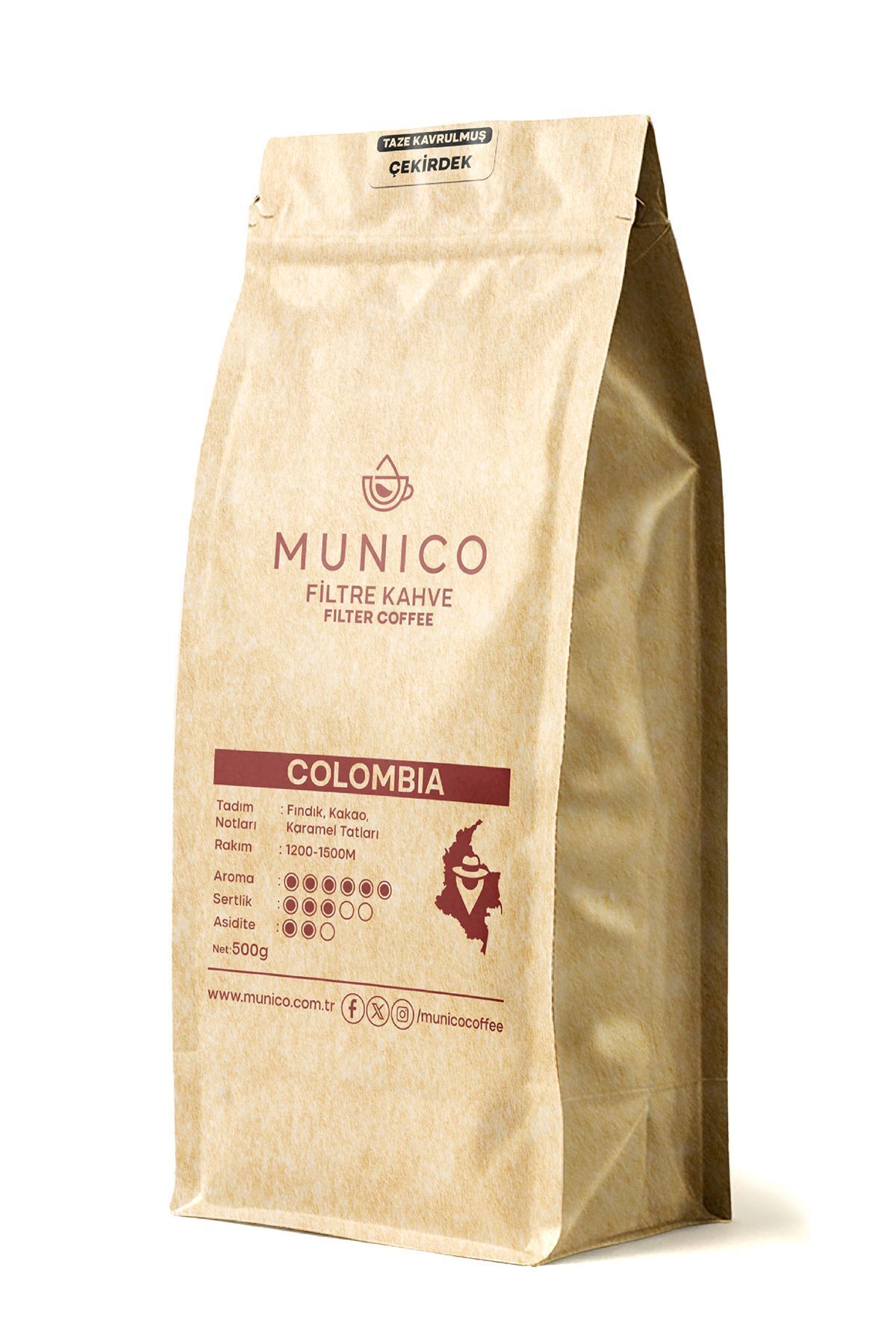 Munico Coffee Munico Kolombiya Çekirdek Filtre Kahve 500g - Fiyatı ...