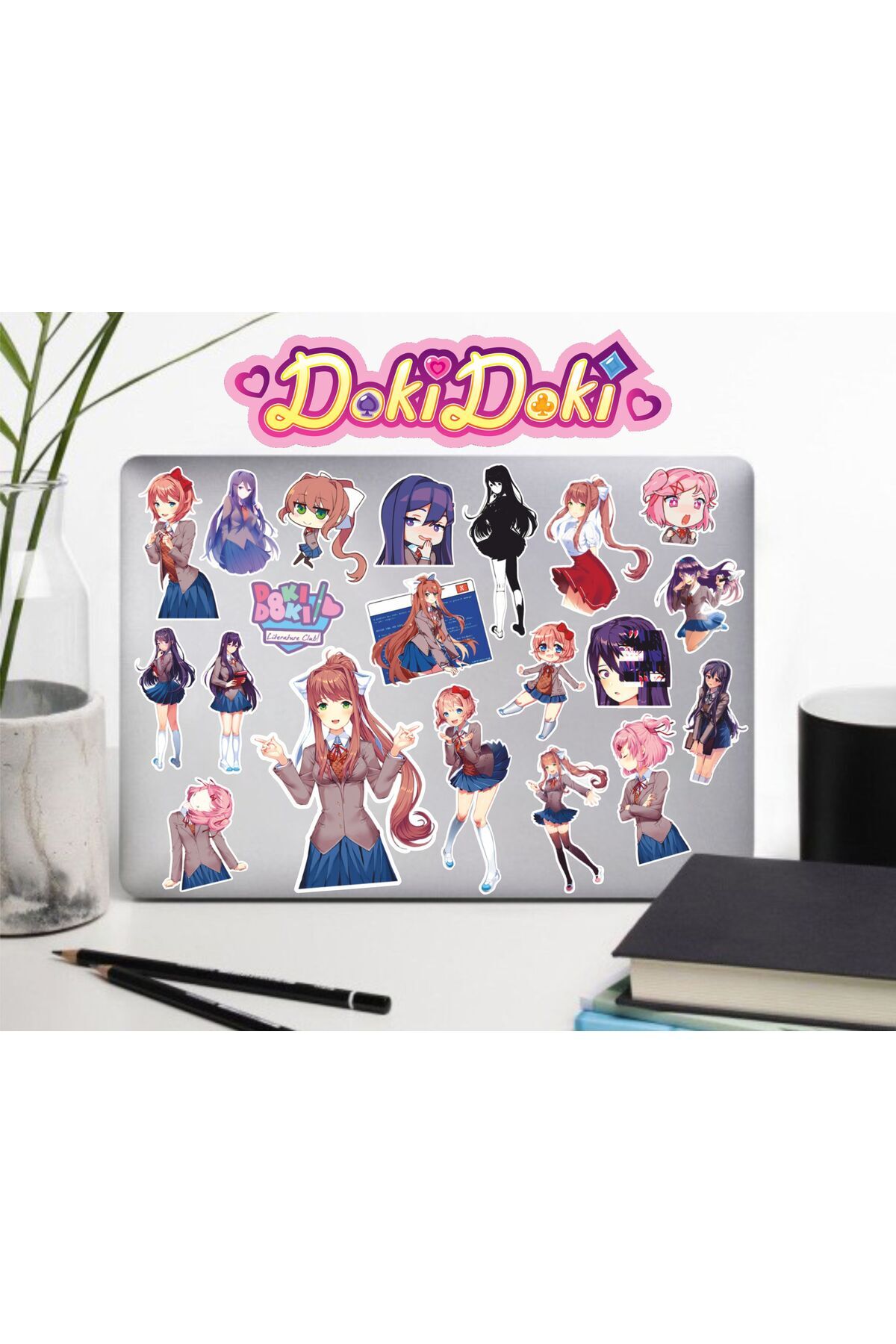 Hediyeni Al Doki Doki Sticker Seti | Laptop Ajanda Notebook Tablet ...