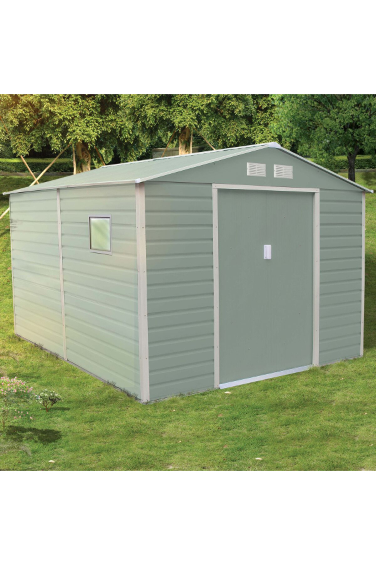 Sino-Lily Strong Support Dual Vent Garden Storage Shed with Window ...