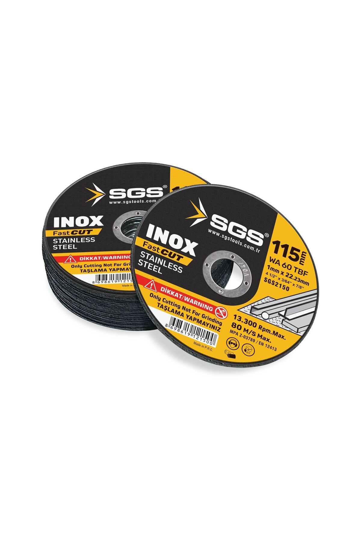 Sgs INOX KESİCİ 115MM x 1.0MM x 22MM (10 Adet) - Fiyatı, Yorumları