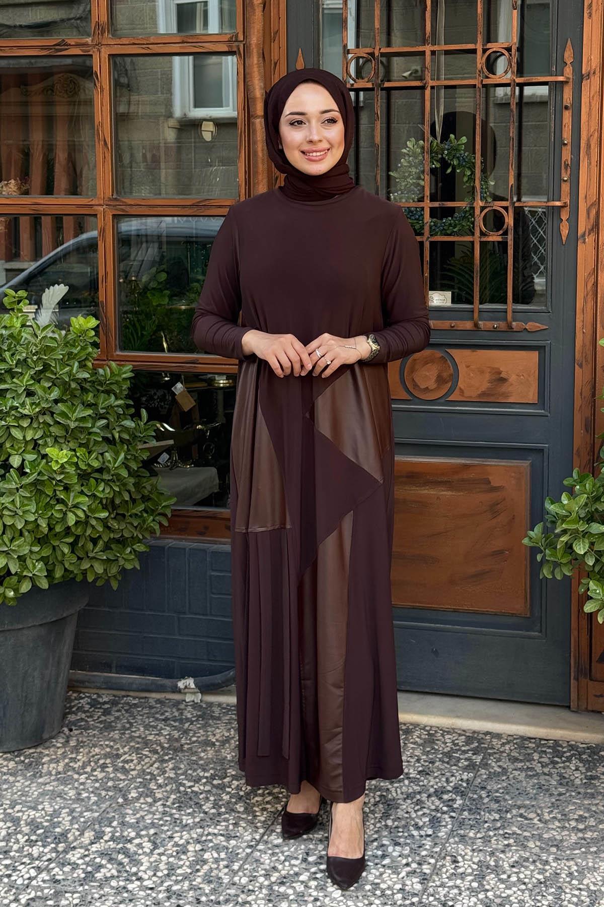 Nurcan Çetin Elbise 25180 Kahve - Fiyatı, Yorumları
