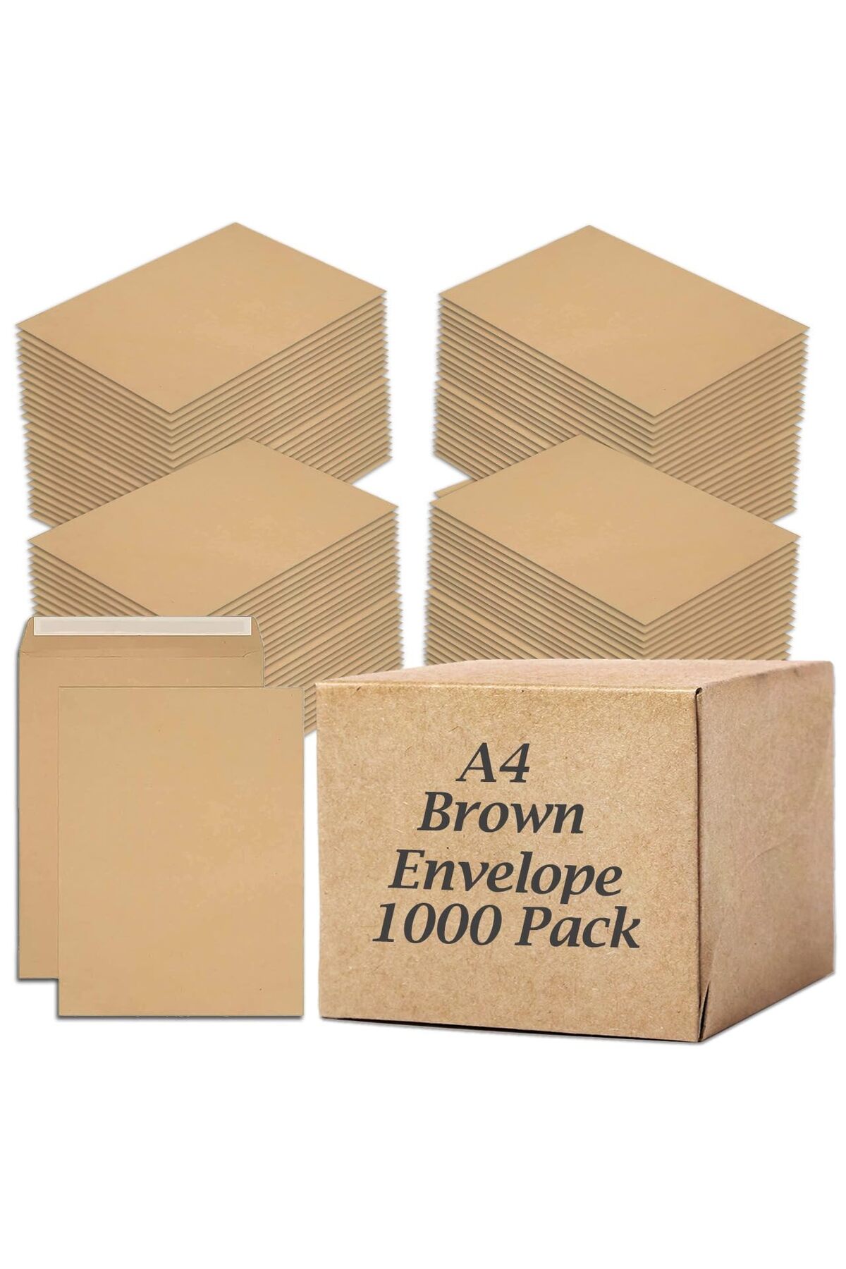 MARKQ [A4] Brown Envelopes [1000 Pack], 12.75" x 9.25", Self-Sealing ...