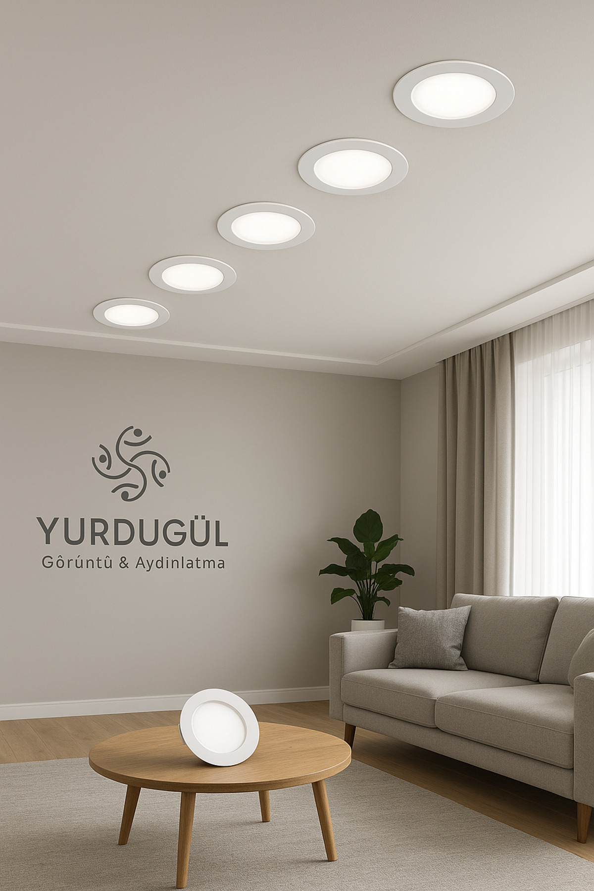 YURDUGÜL Pars 6W Beyaz Kasa Beyaz Işık Led Spot 65mm Delik Çapı 4lü ...