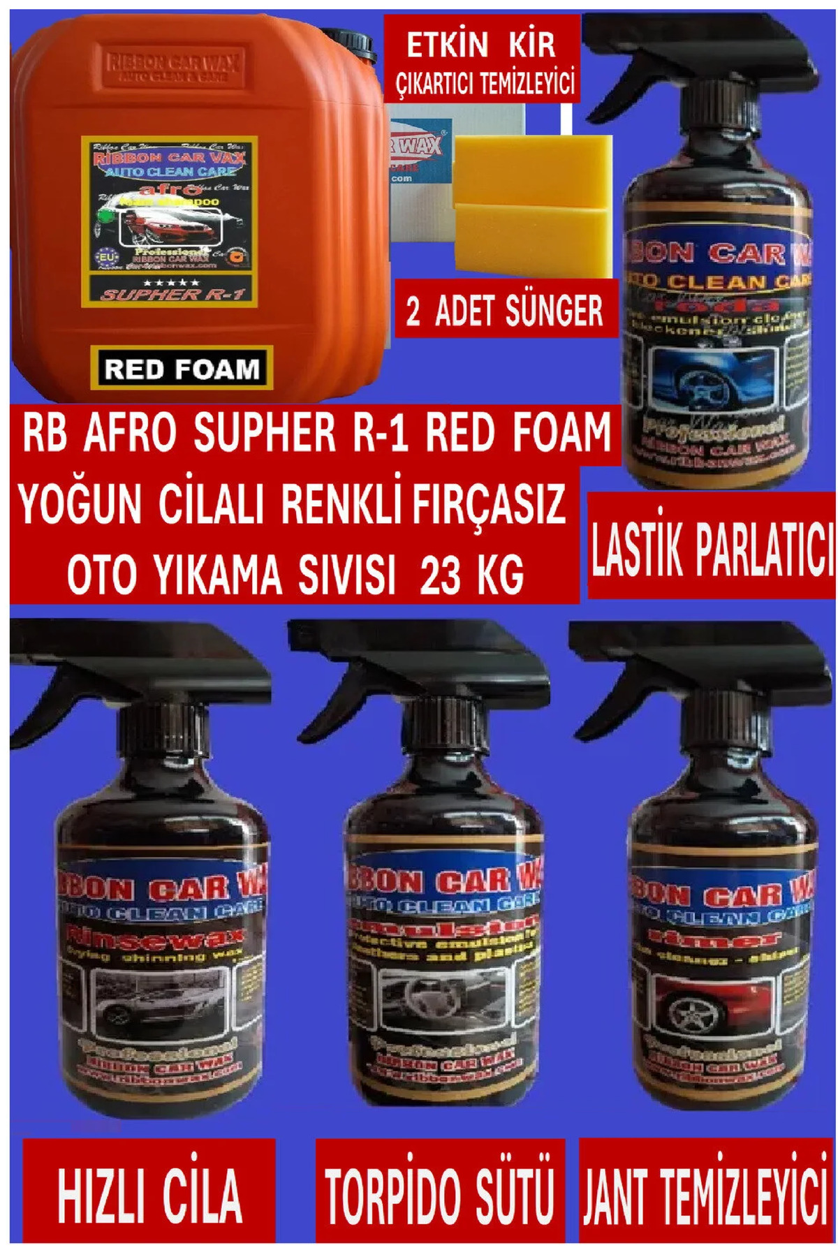 ribbonwax FIRÇASIZ CİLALI OTO YIKAMA Şampuanı 23 kg Hızlı Cila Torpido ...