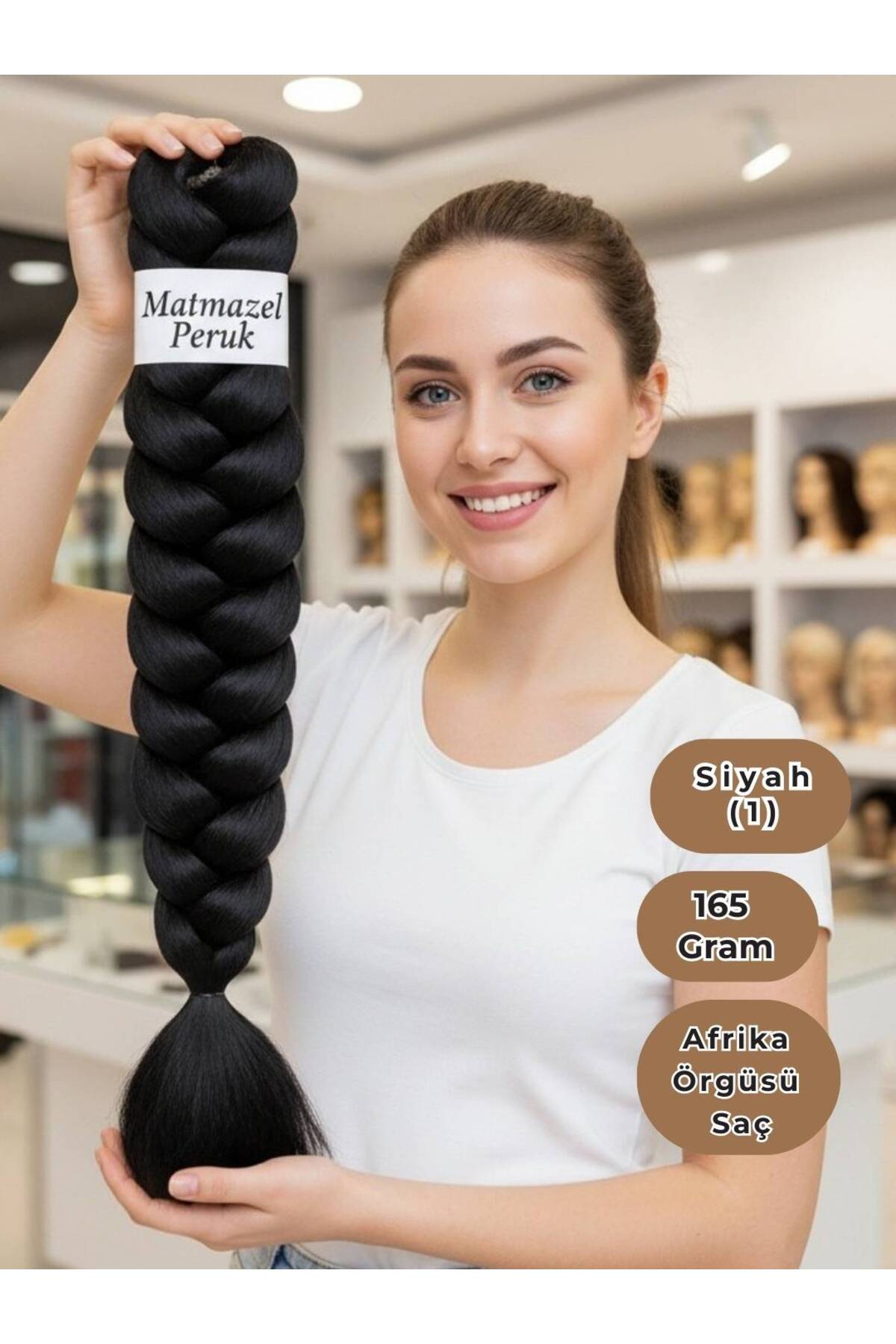 My Hair Türkiye 165 Gramlık Afrika Örgüsü Saç Fiber Sentetik Siyah-1 ...