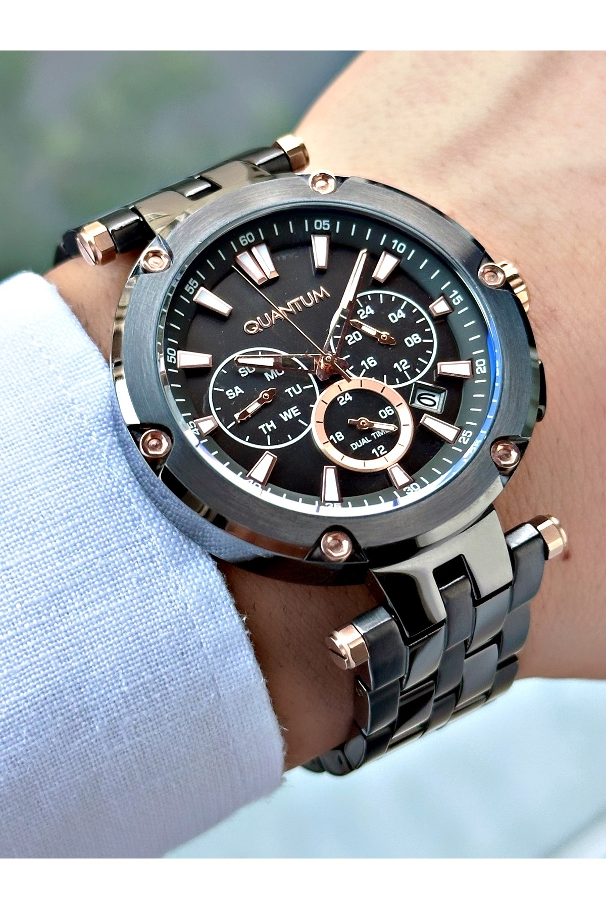 Quantum Fonksiyonlu 10 ATM Su Geçirmez 24 Ay Garantili Füme Renk Erkek ...