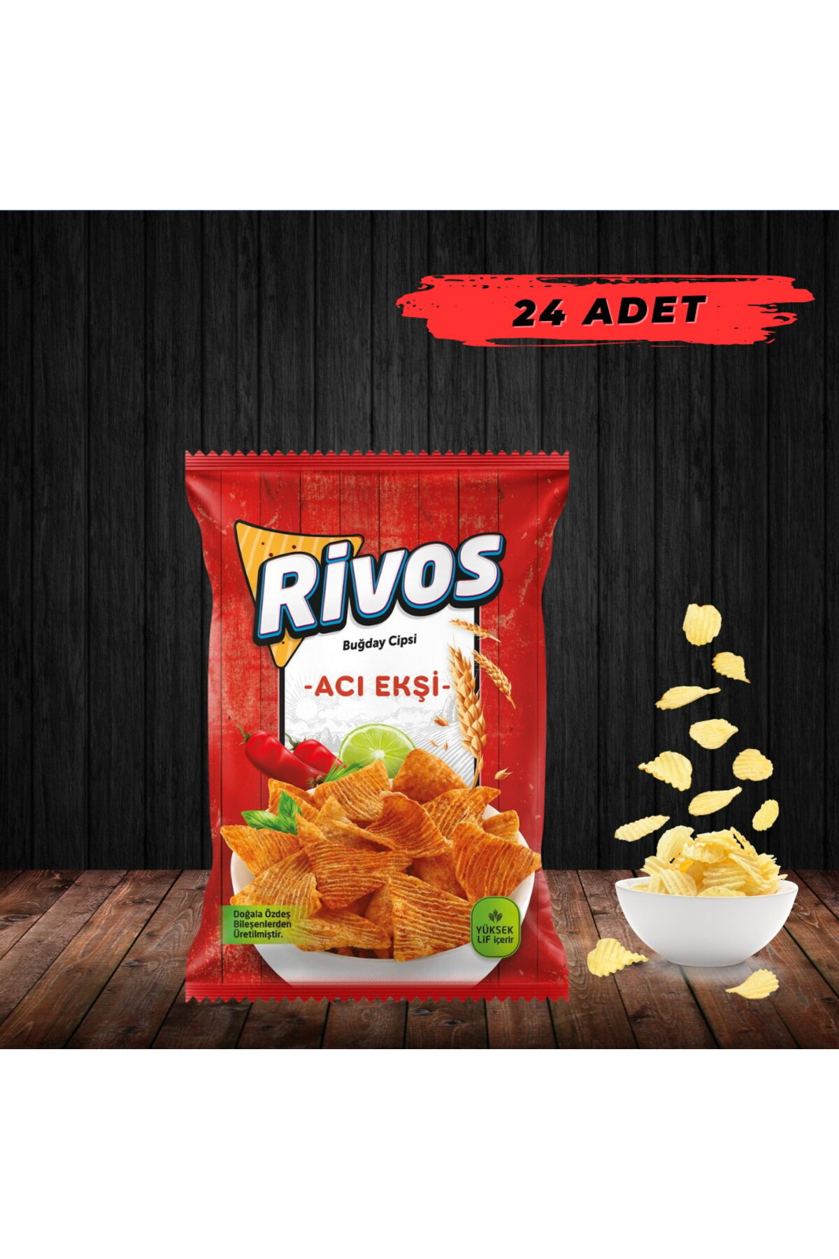 Rivos Buğday Cipsi Acı Ekşi 56 Gr*24 Adet - Fiyatı, Yorumları