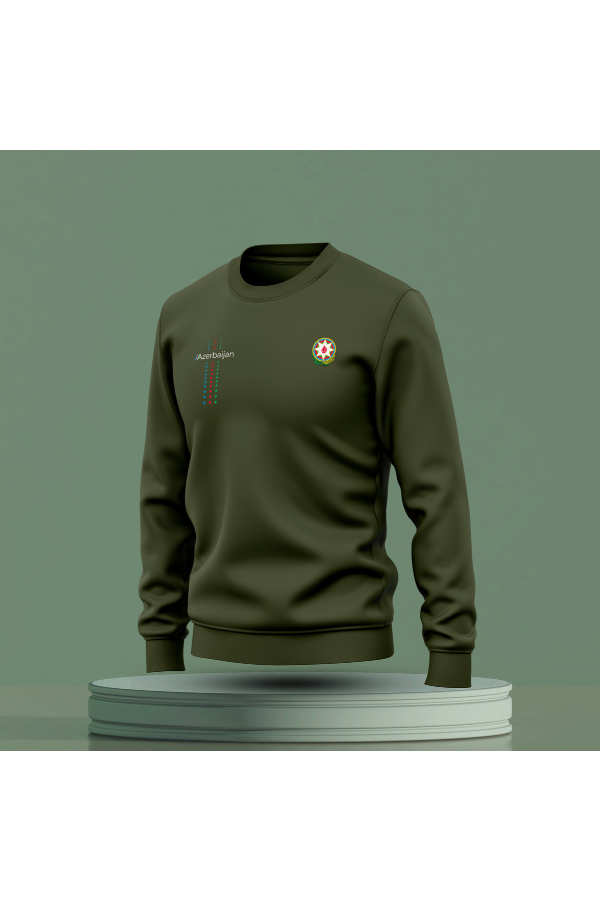 Bulvar Lee Bisiklet Yaka Azerbaycan, Gerb Baskılı Sweatshirt - Fiyatı ...
