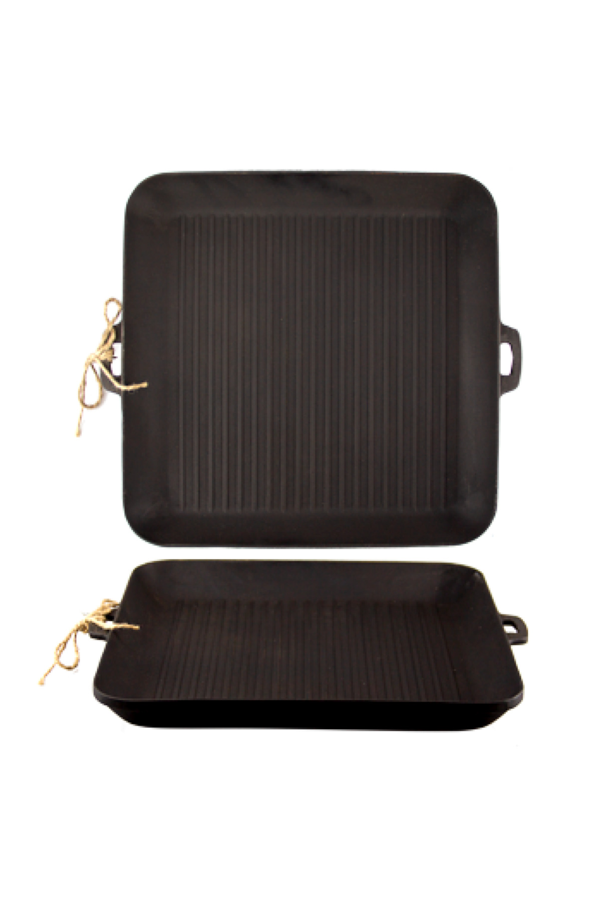 Maysternya Square cast iron grill tray 35x35xh4cm + wire sponge- Trendyol