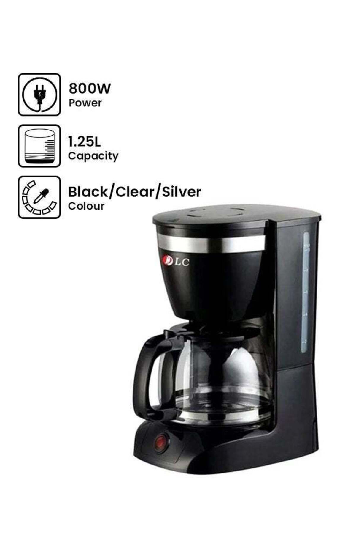 DLC Liquid Filter Coffee Machine 1.25 L 800 W DLC-CM7302 Black/Clear ...