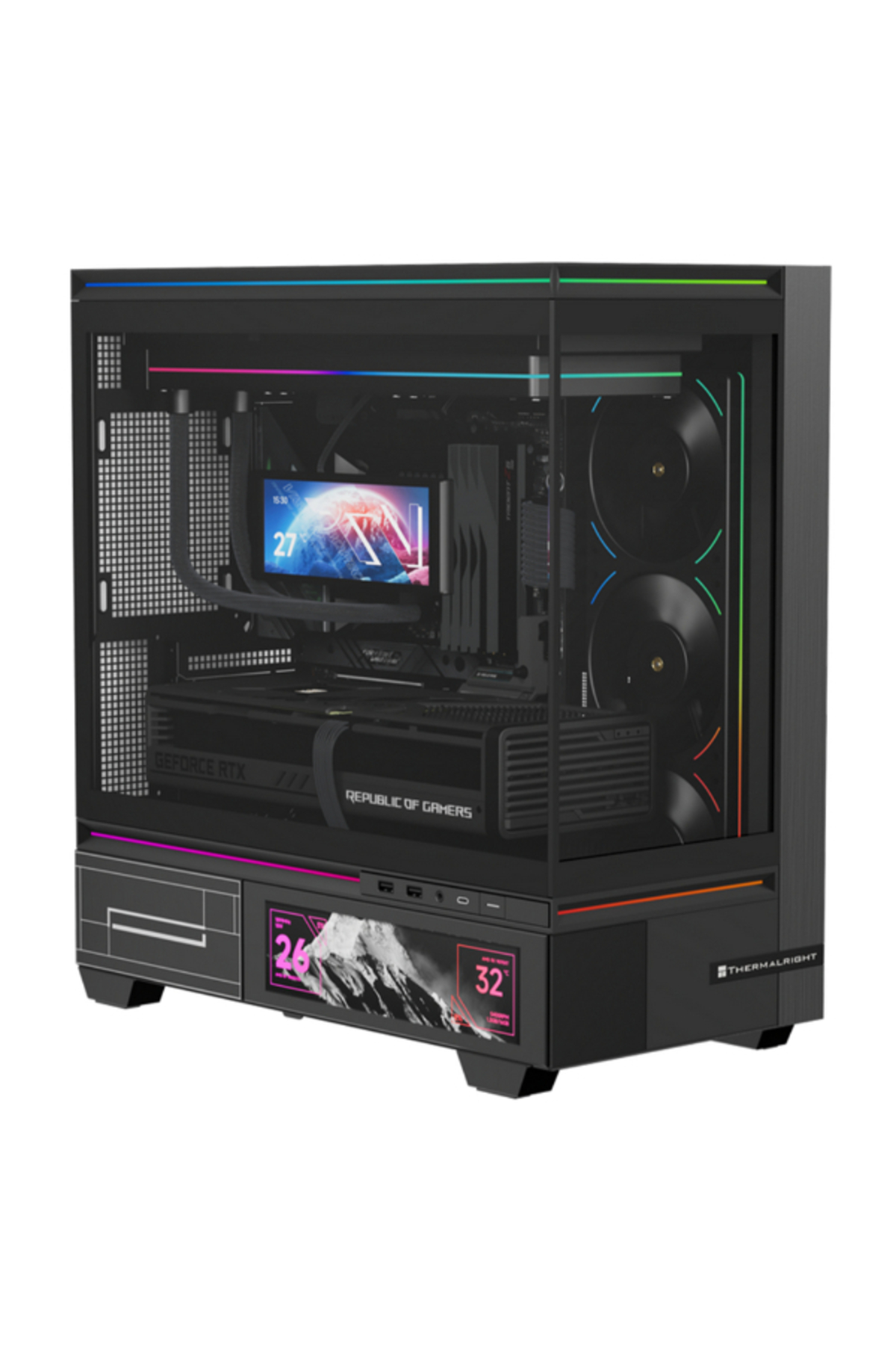 ThermalRight TL-M10 Vision M-ATX computer case with 6.9inch LCD screen ...