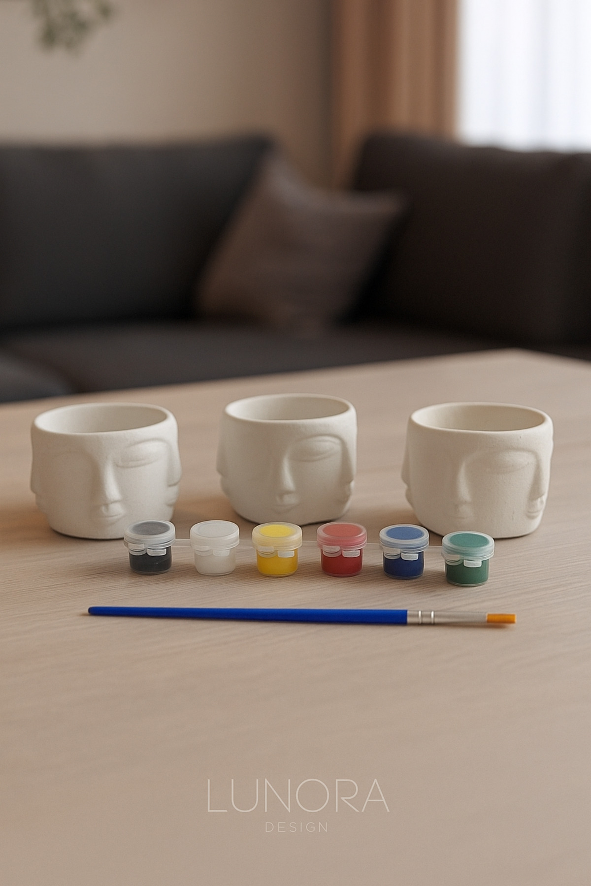 Lunora Design Taş Tozu Adler Saksı Boyama Seti – 3’lü Dekoratif Figür ...