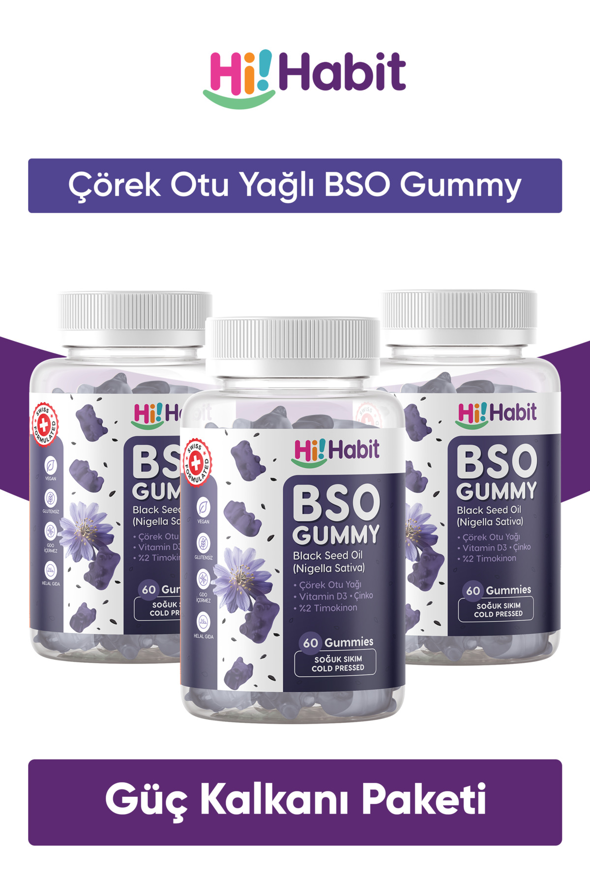 Hi Habit Çörek Otu Yağlı Gummy – D3 Ve Çinko Içeren Vegan Yumuşak ...