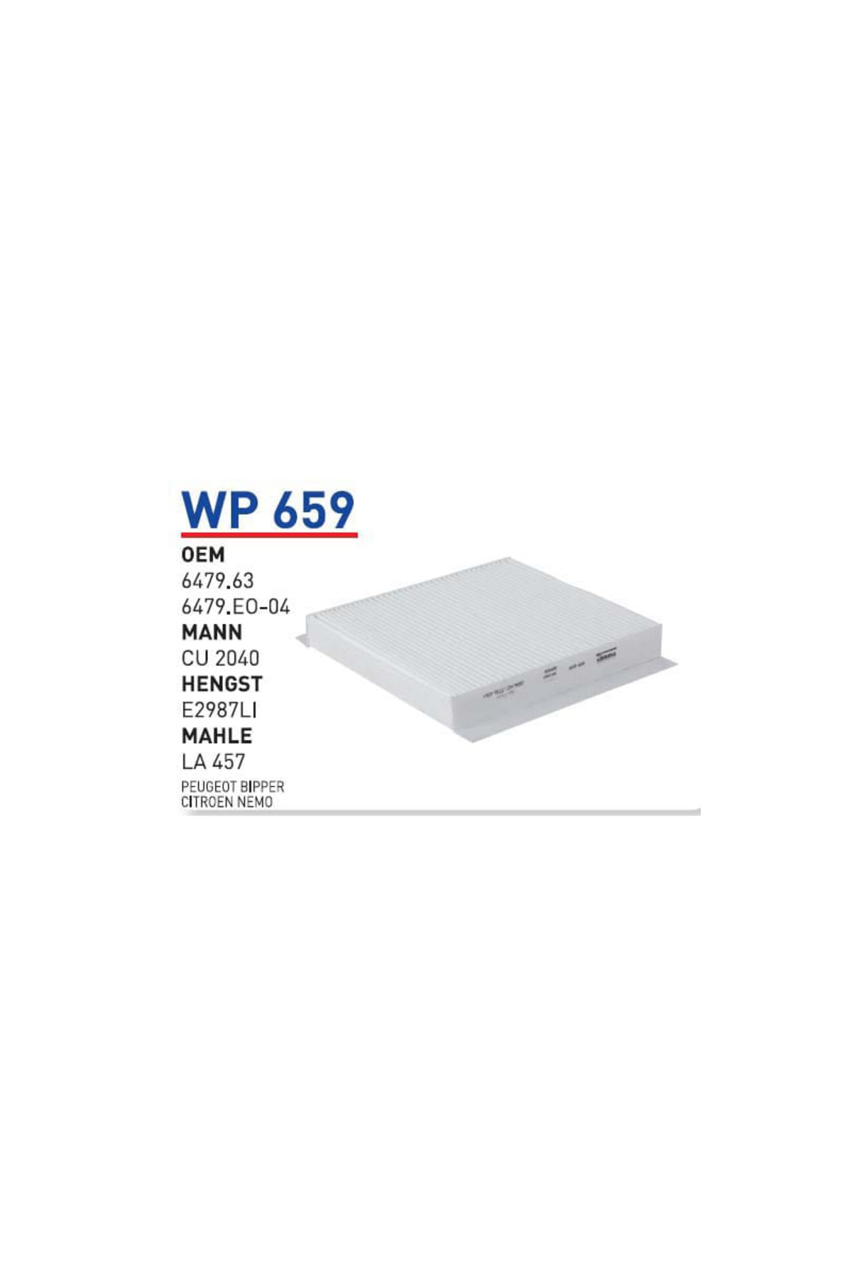 WUNDER Wp659 Oem 6479.63 Oem 6479.E0-04 Fıat linea fiorinouyumlu ...