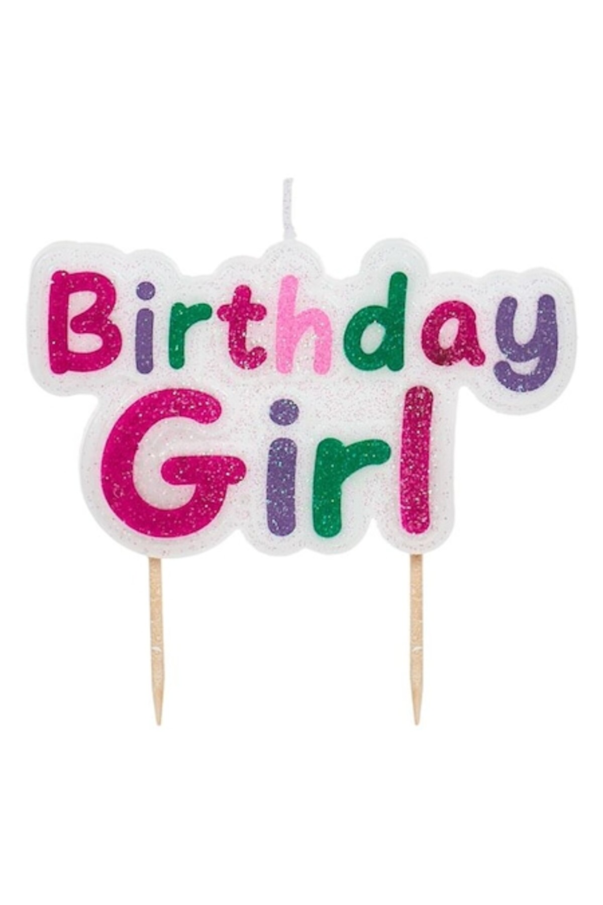 ANTBRO Lumânare de ziua de naștere, albă, cu mesaj colorat „Birthday ...