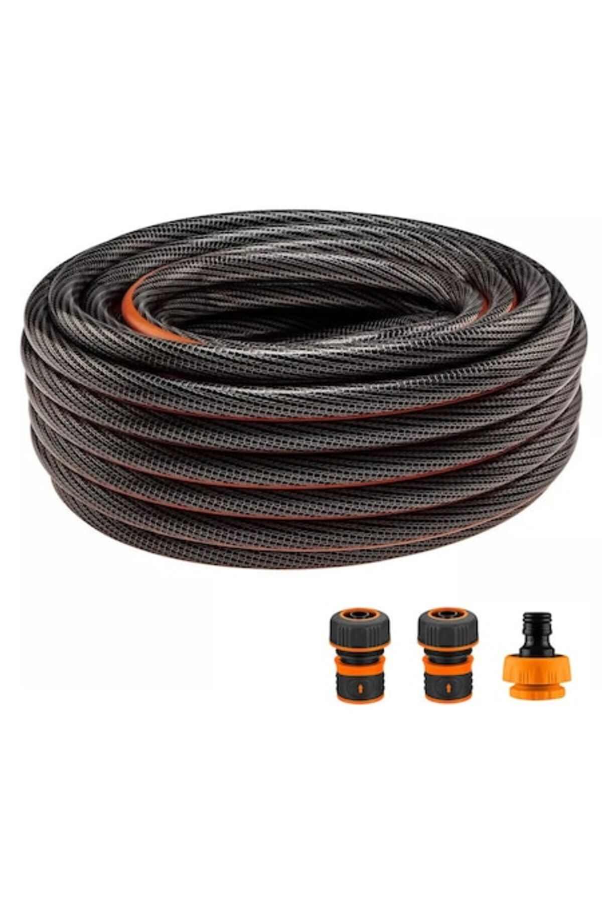 NEO Garden Hose, 6 layers, anti-kink, with 2 couplings and adapter, 3/4 ...