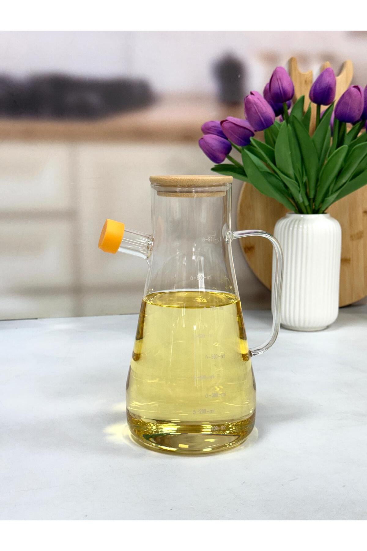AROW Mary Bambu Kapaklı 900 ml Cam Yağdanlık - Fiyatı, Yorumları