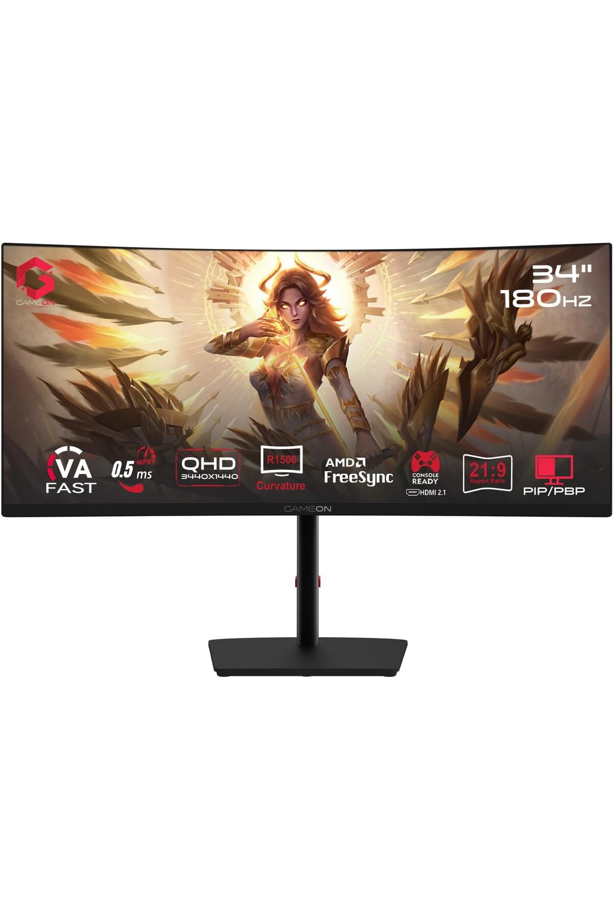 GAMEON Spectra Pro 34-Inch Curved Gaming Monitor Ultra-Wide QHD ...