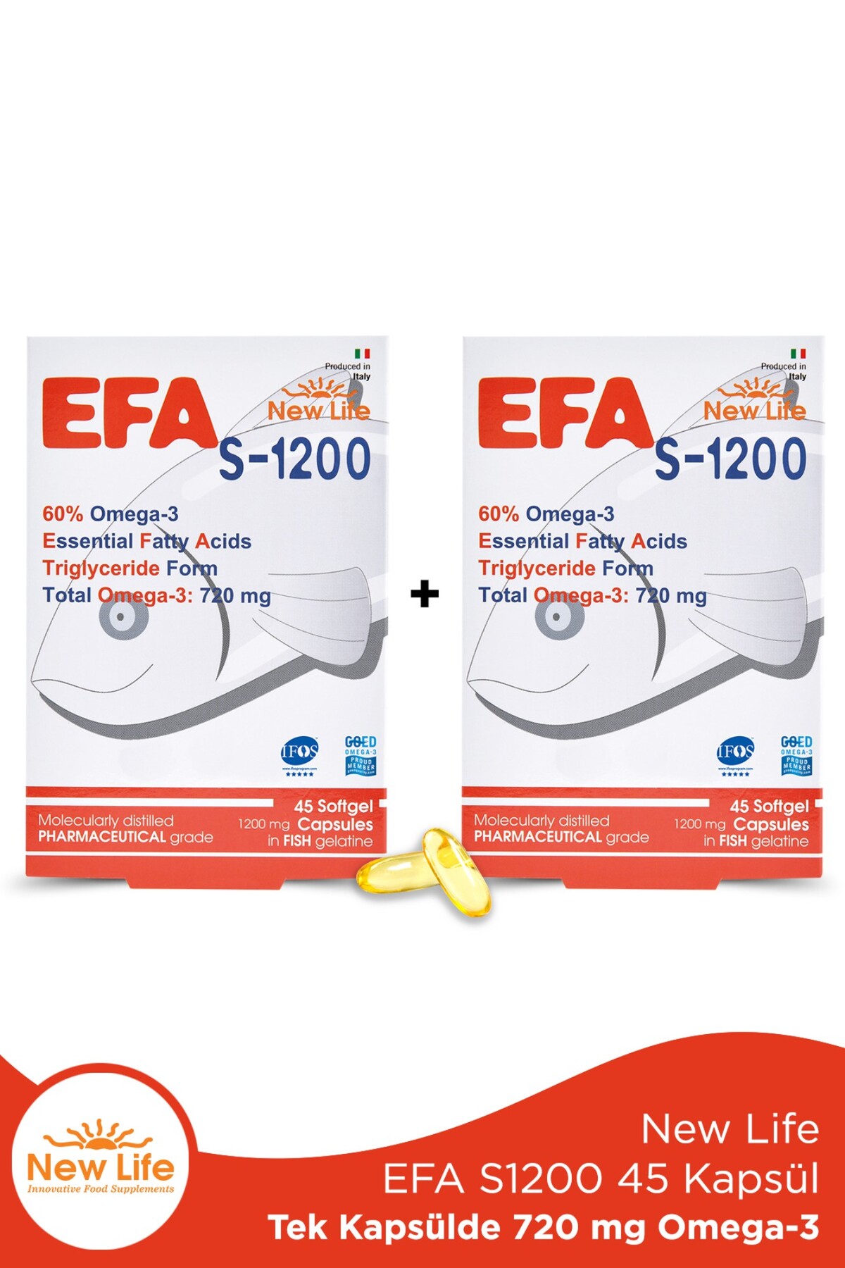 New Life Efa Omega3 S-1200 45 Kapsül 2 Adet - Fiyatı, Yorumları