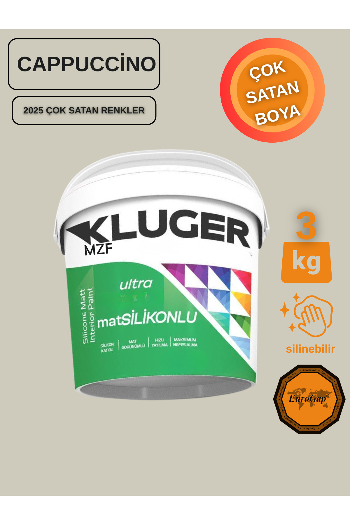 MZF KLUGER ULTRA MAT SİLİKONLU İÇ CEPHE BOYASI - SİLİNEBİLİR BOYA 3KG ...