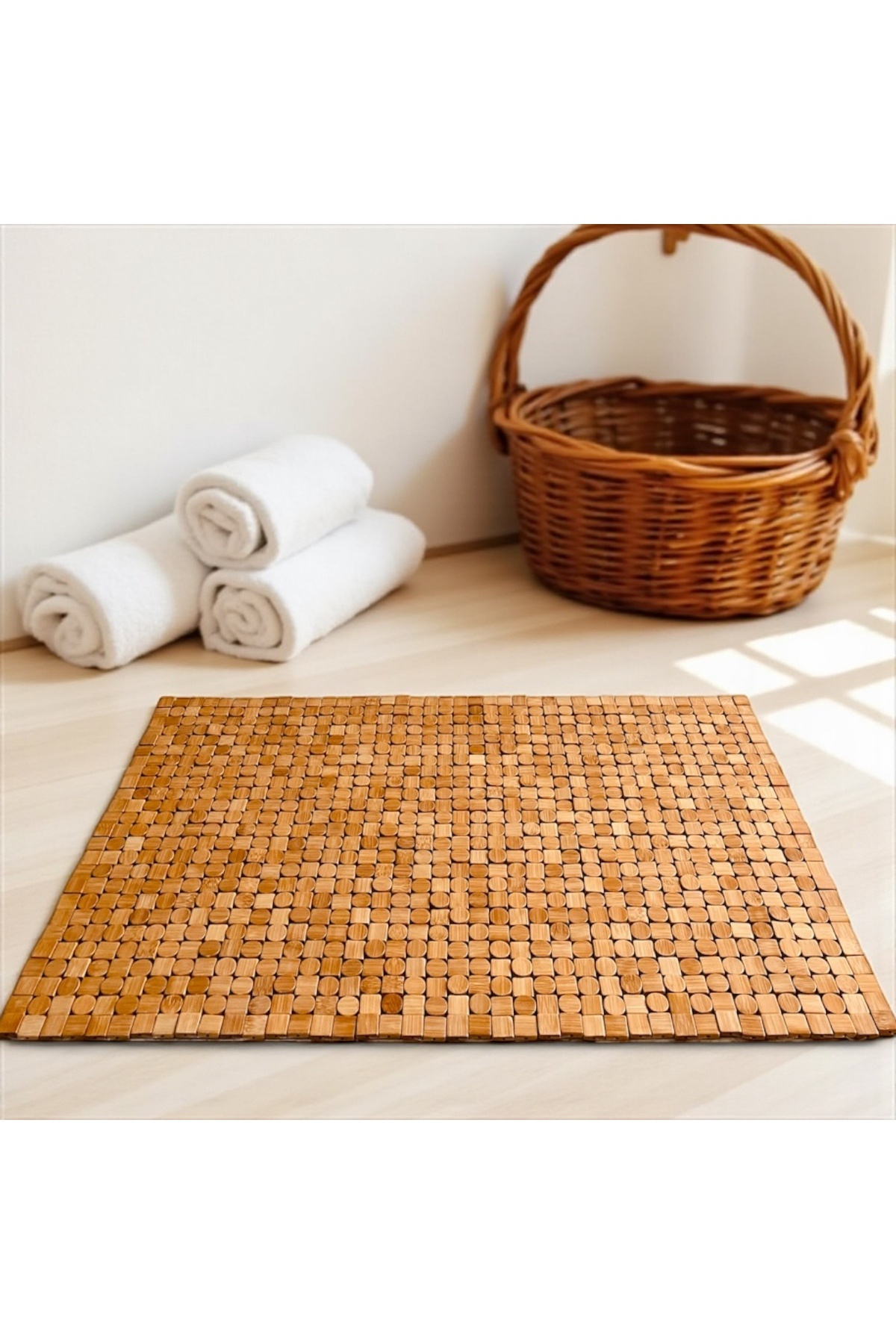 ELZEY HOME Doğal Bambu Kaydırmaz Banyo Paspası 80x50 cm - Fiyatı, Yorumları