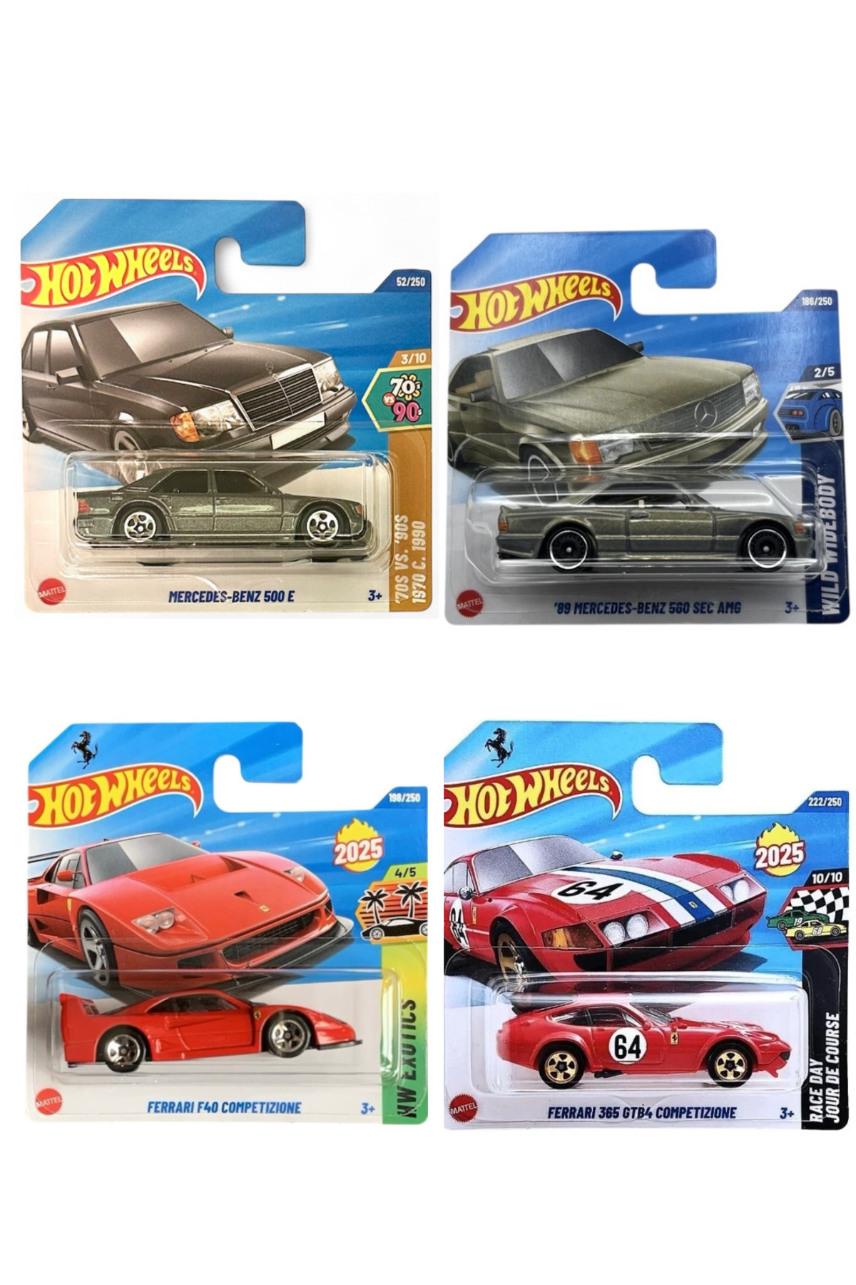 HOT WHEELS Mercedes-Benz 560 SEC AMG - Mercedes-Benz 500 E - Ferrari ...