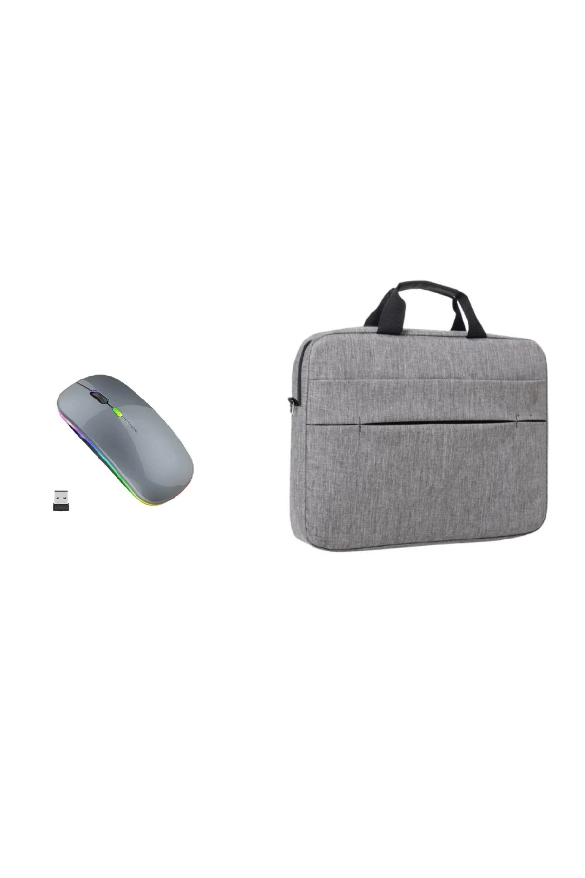 GLASOR MacBook Air 13" (M4) Uyumlu Gri Laptop Çantası ve Kablosuz Mouse ...