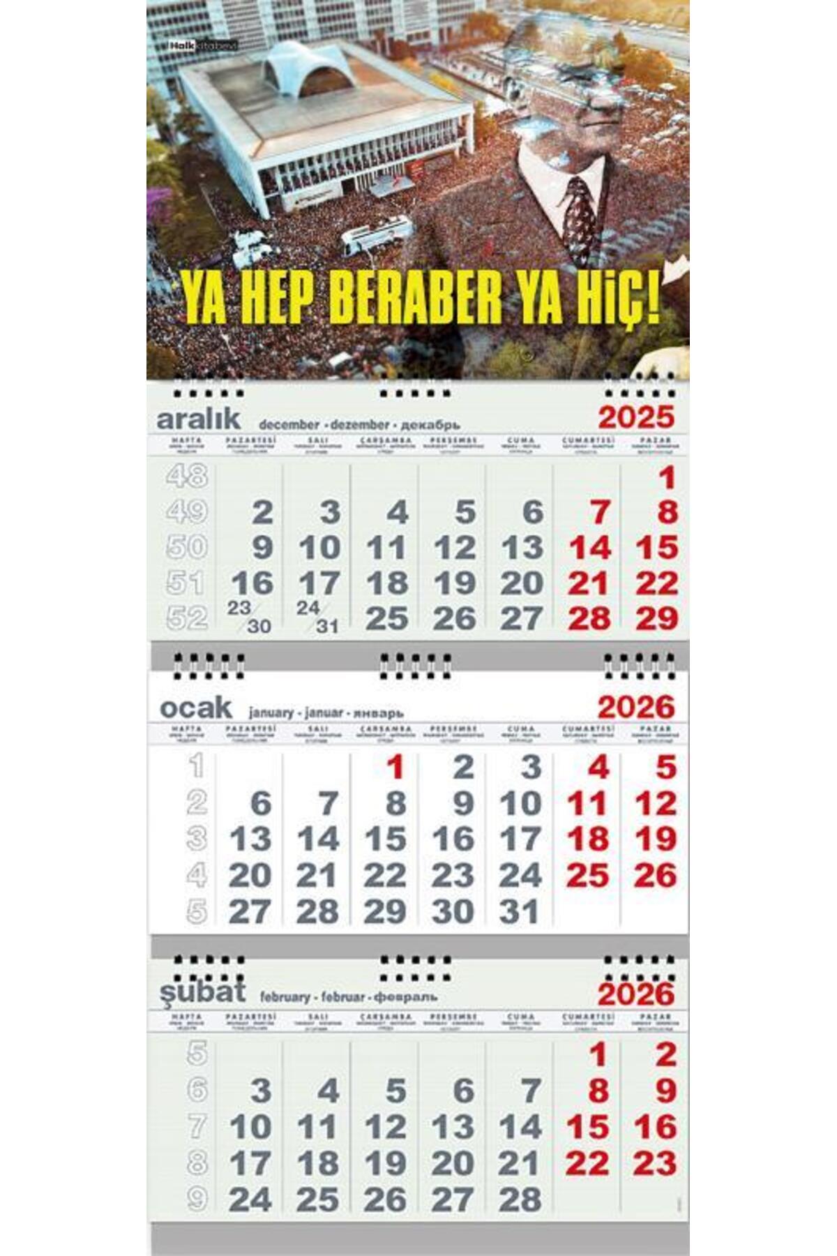 Halk Kitabevi Ya Hep Beraber Ya Hiç 2026 Gemici Duvar Takvimi - Fiyatı ...