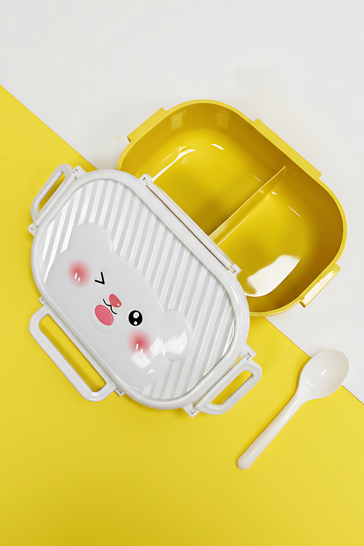 Bisbell Yellow Divider Lunch Box 1000ml| Kids Bento Tiffin | Leakproof ...