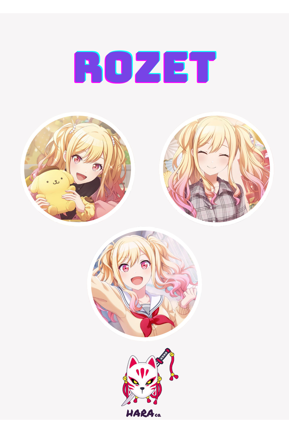 Hara Company Project SEKAI Animesi Tenma Saki Anime Rozet Seti 3’lü ...