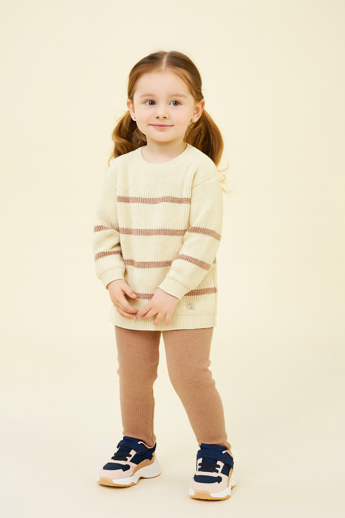 Eray Kids Kız Bebek Çizgili Örme Triko Alt - Üst Takım (6-9-12-18 Aylık ...