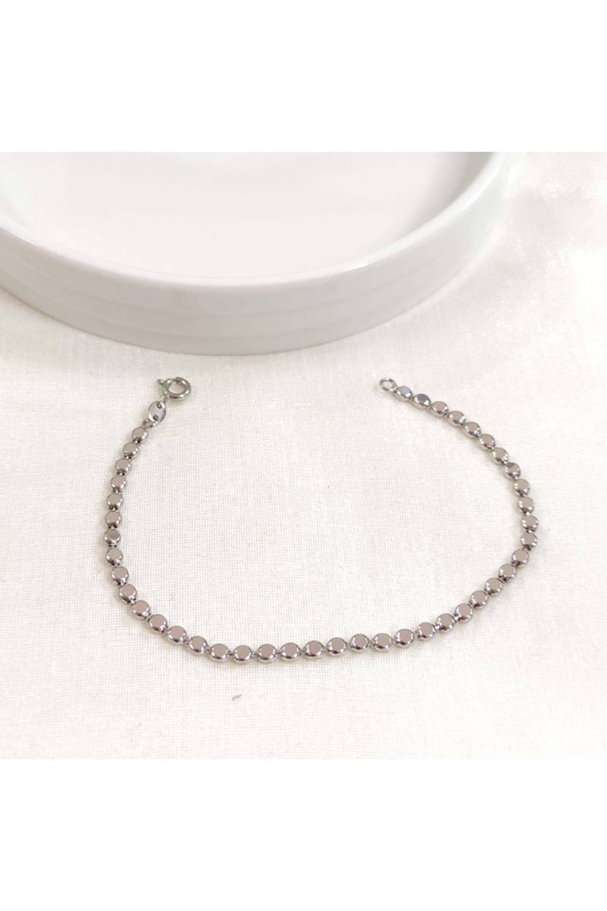 Güler Yüzlü Silver XUPING 3 MM PUL EZME ZİNCİR BİLEKLİK GOLD 18 CM ...