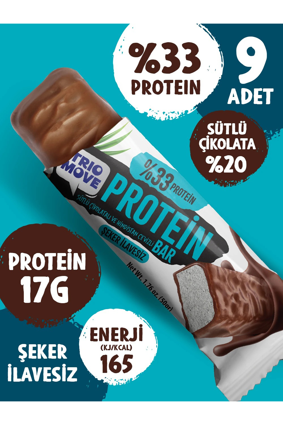 Trio Move Protein Trio Move %33 Protein Bar Hindistan Cevizli ve Sütlü ...