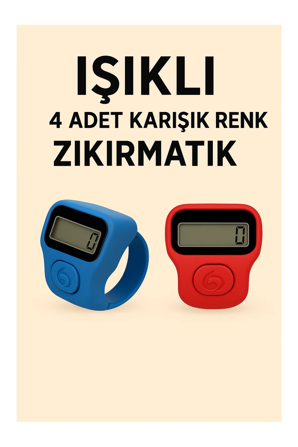 LookBuyTake Hediyelik Işıklı Zikirmatik – 4 Adet Karışık Renk Kutulu ...