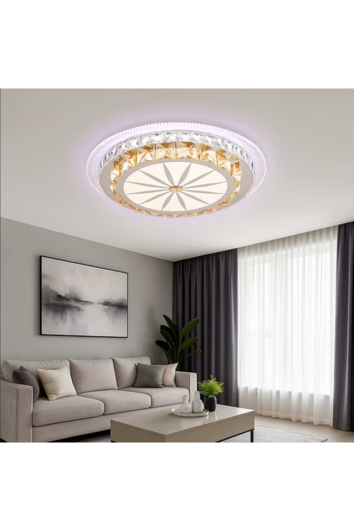 ALC-Shop LED chandelier with remote control DAVIDE RGB 70W, Blue/Cold ...