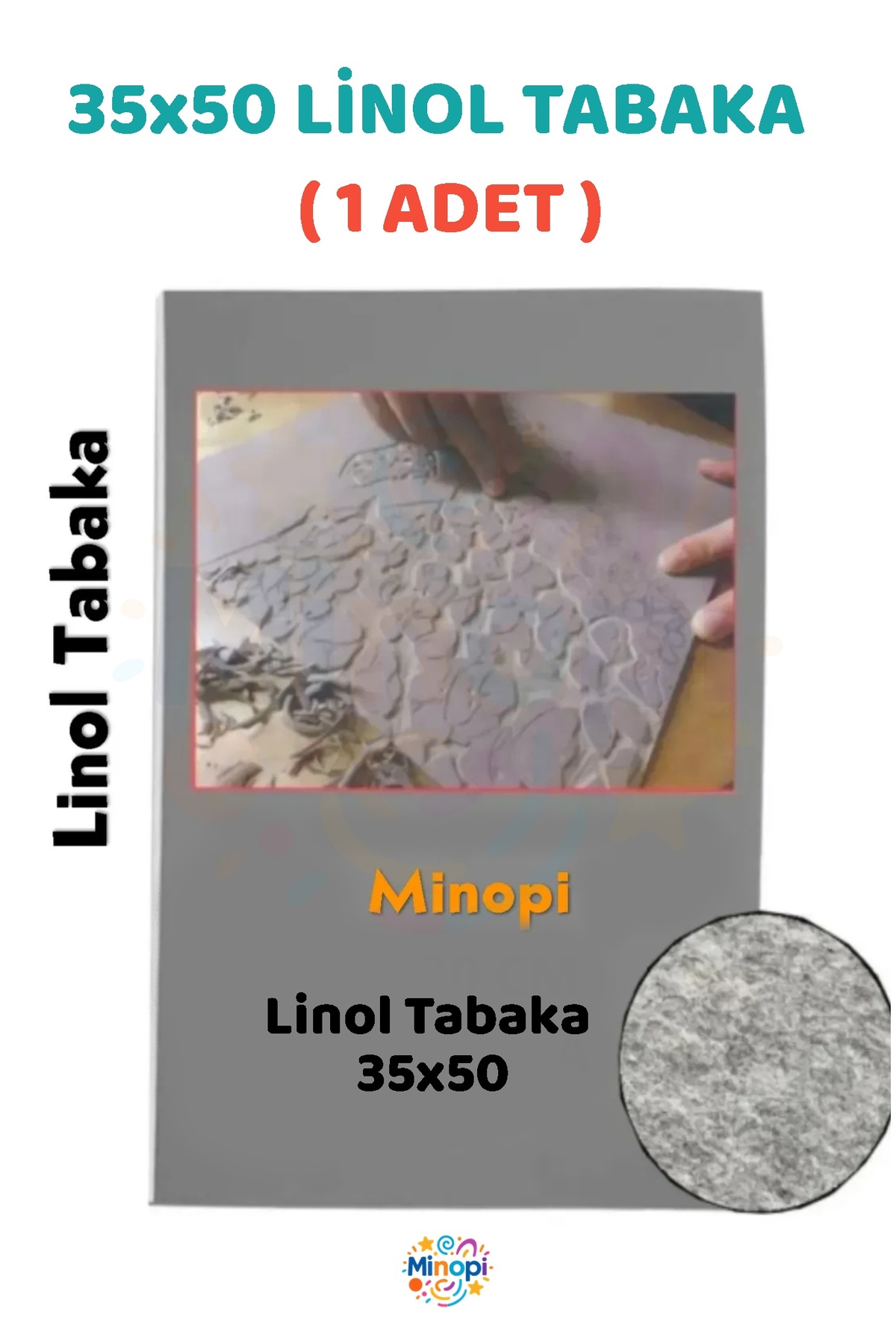 Minopi ( 1 Adet ) Linol Tabaka Levha 2,5 mm 35x50 Boyutunda 1. Kalite ...