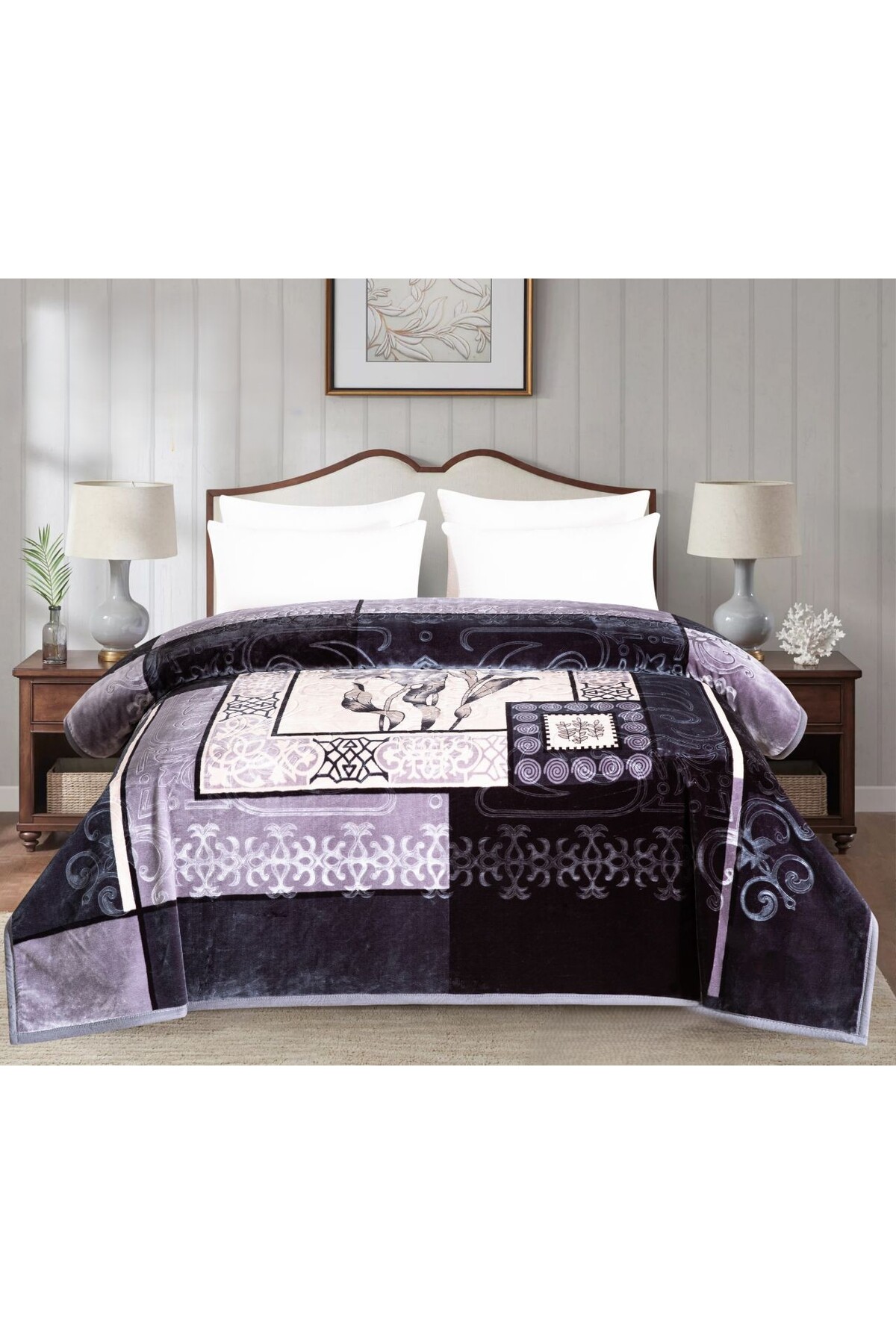 SNOOZYL Soft touch checkered winter blanket for two people, 6 kg, size ...