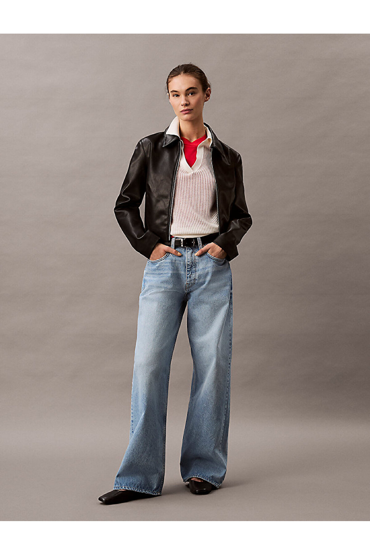 Calvin Klein Women's the Wide Leg Light Jean Pants- Trendyol