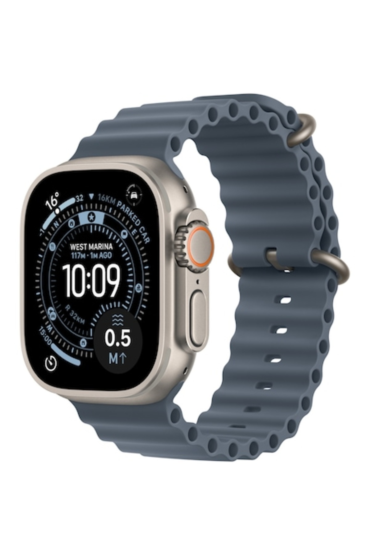 Apple Watch Ultra 3, GPS + Cellular, Titanium 49mm, Anchor Blue Ocean ...