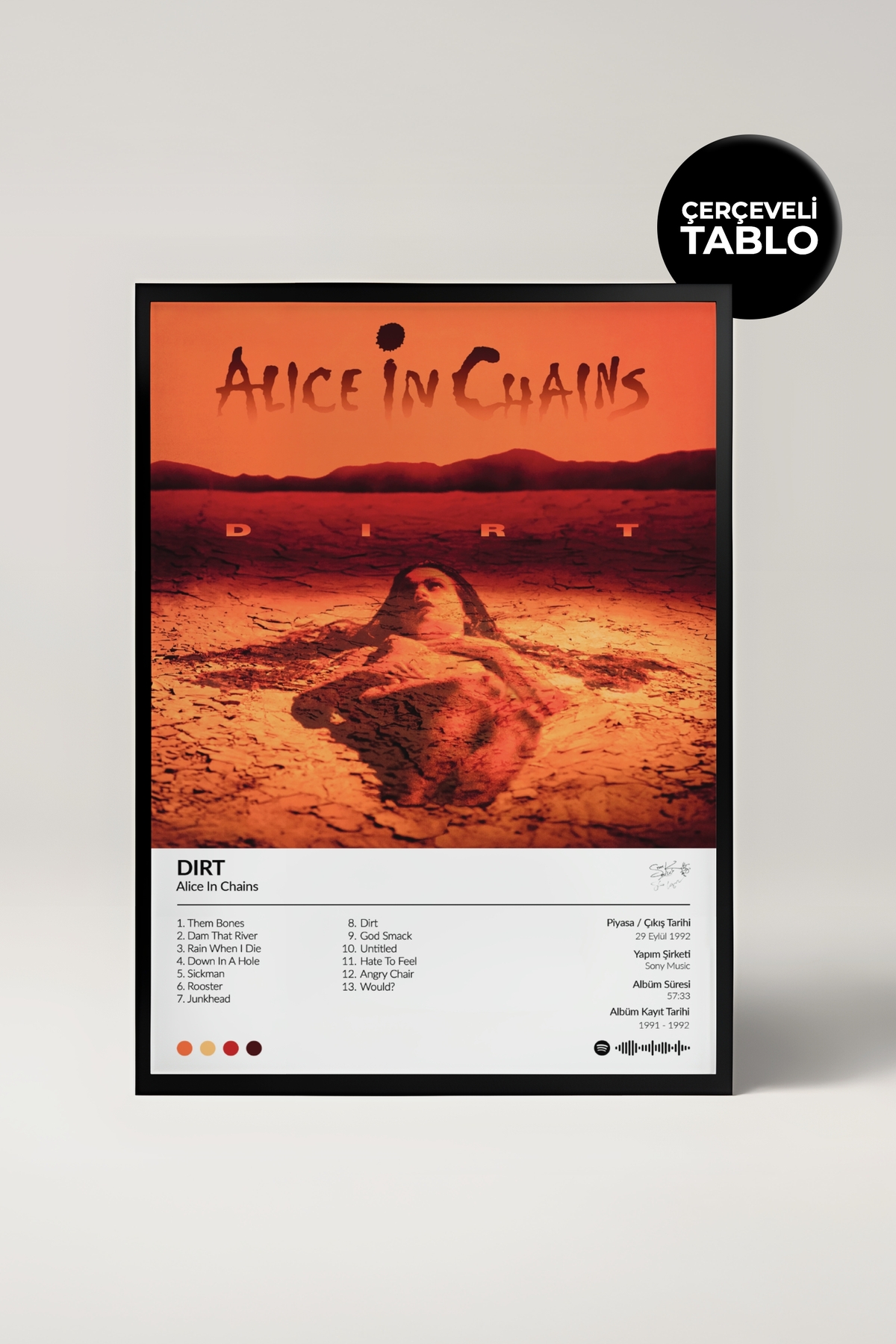 House Gorgeous Alice In Chains Dirt Albüm Tasarımlı Spotify Poster ...