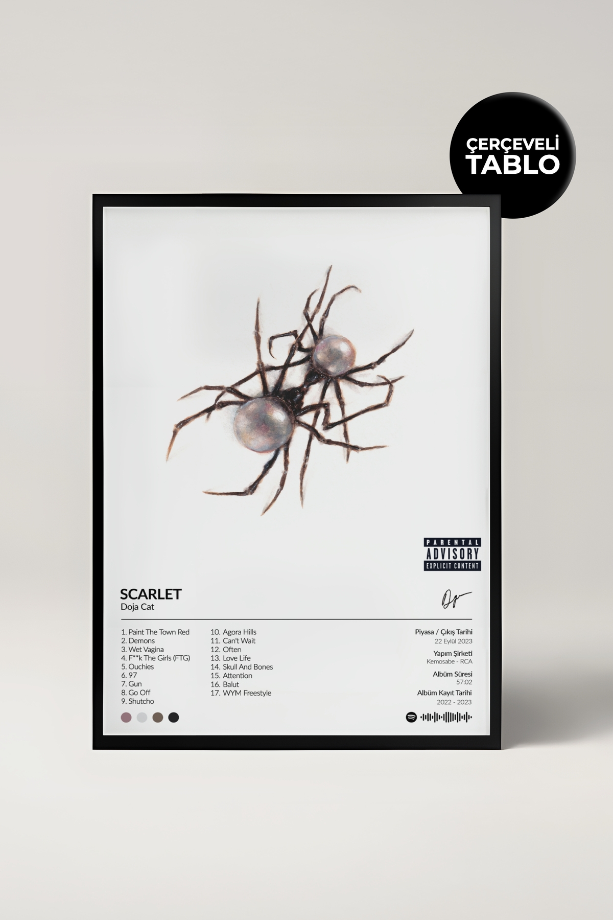 House Gorgeous Doja Cat Scarlet Albüm Tasarımlı Spotify Poster Tablo ...