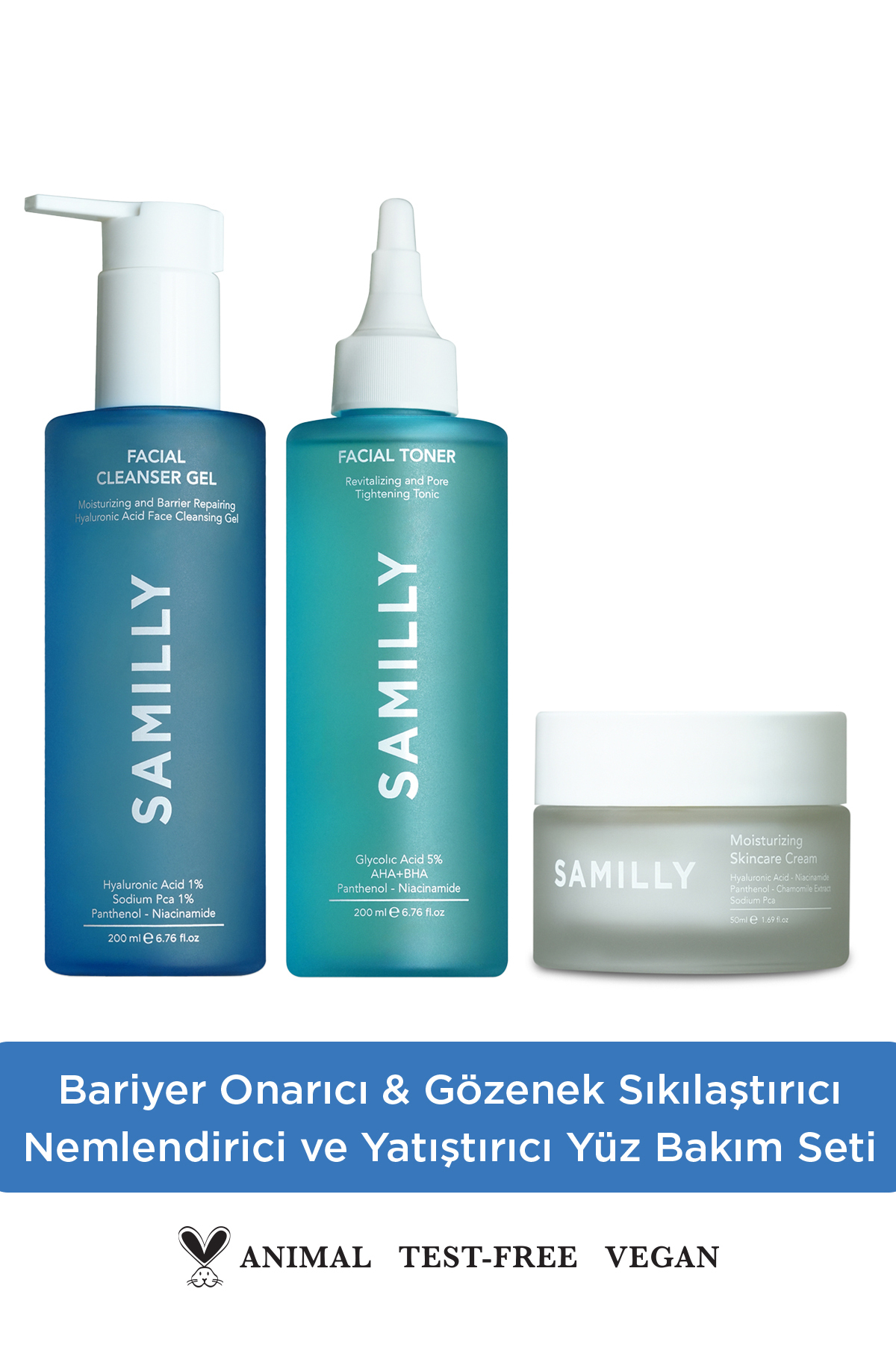 Samilly 3’lü Yüz Bakım Seti – Bariyer Onarıcı, Gözenek Sıkılaştırıcı ...