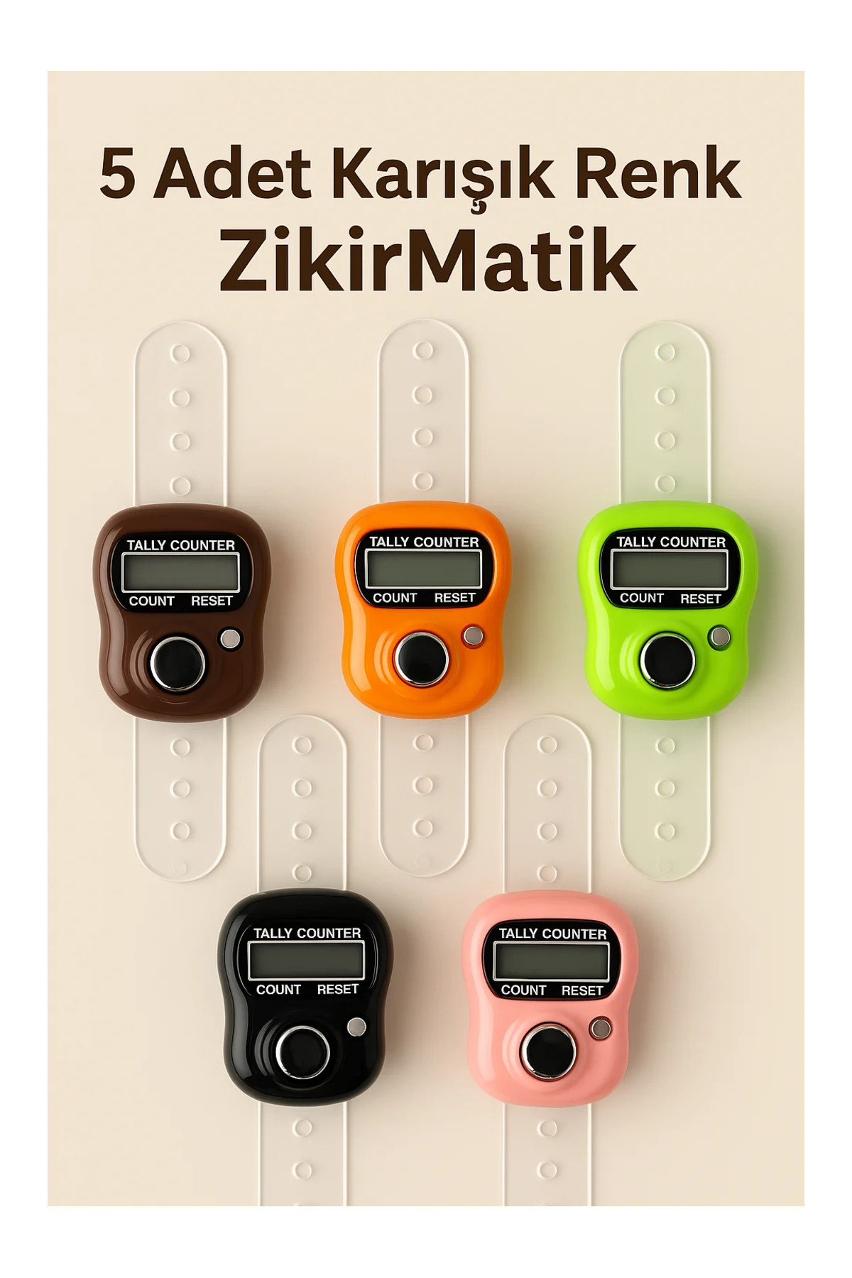 LookBuyTake 5 Pieces - Mixed Color Digital Dhikr Counter – Ring Prayer ...