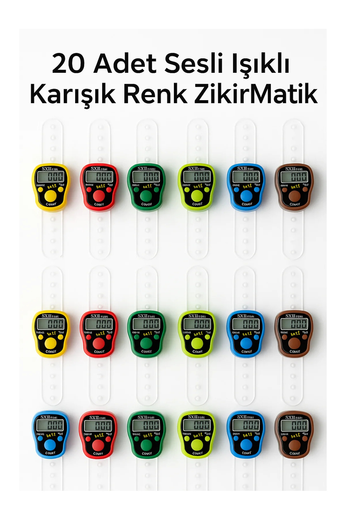 LookBuyTake 20 Adet - Işıklı Sesli Zikirmatik – Dijital Yüzük Tesbih ...