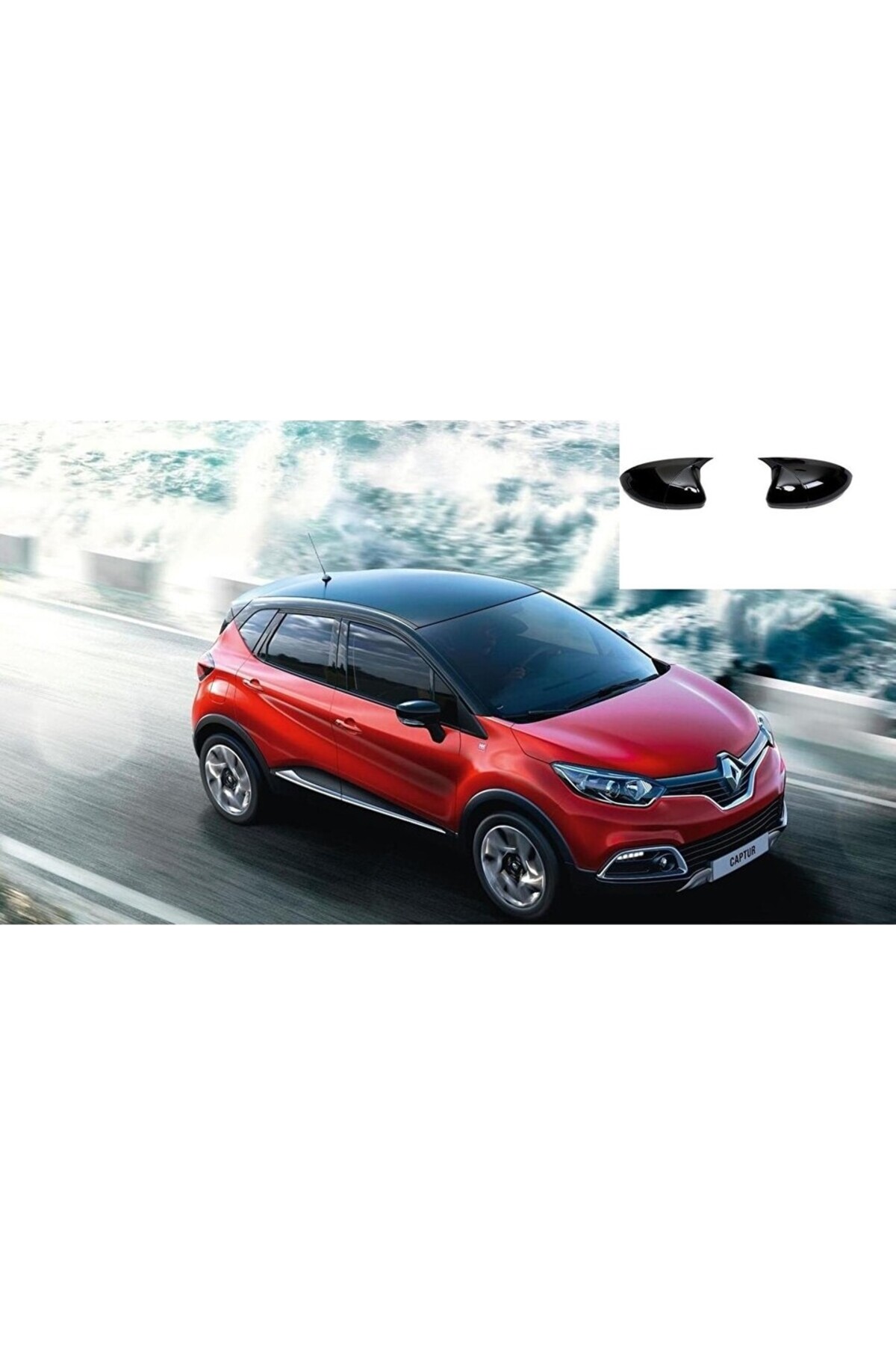 X POWER TUNİNG Renault Captur 2013-2019 Uyumlu Batman Parlak Siyah Ayna ...
