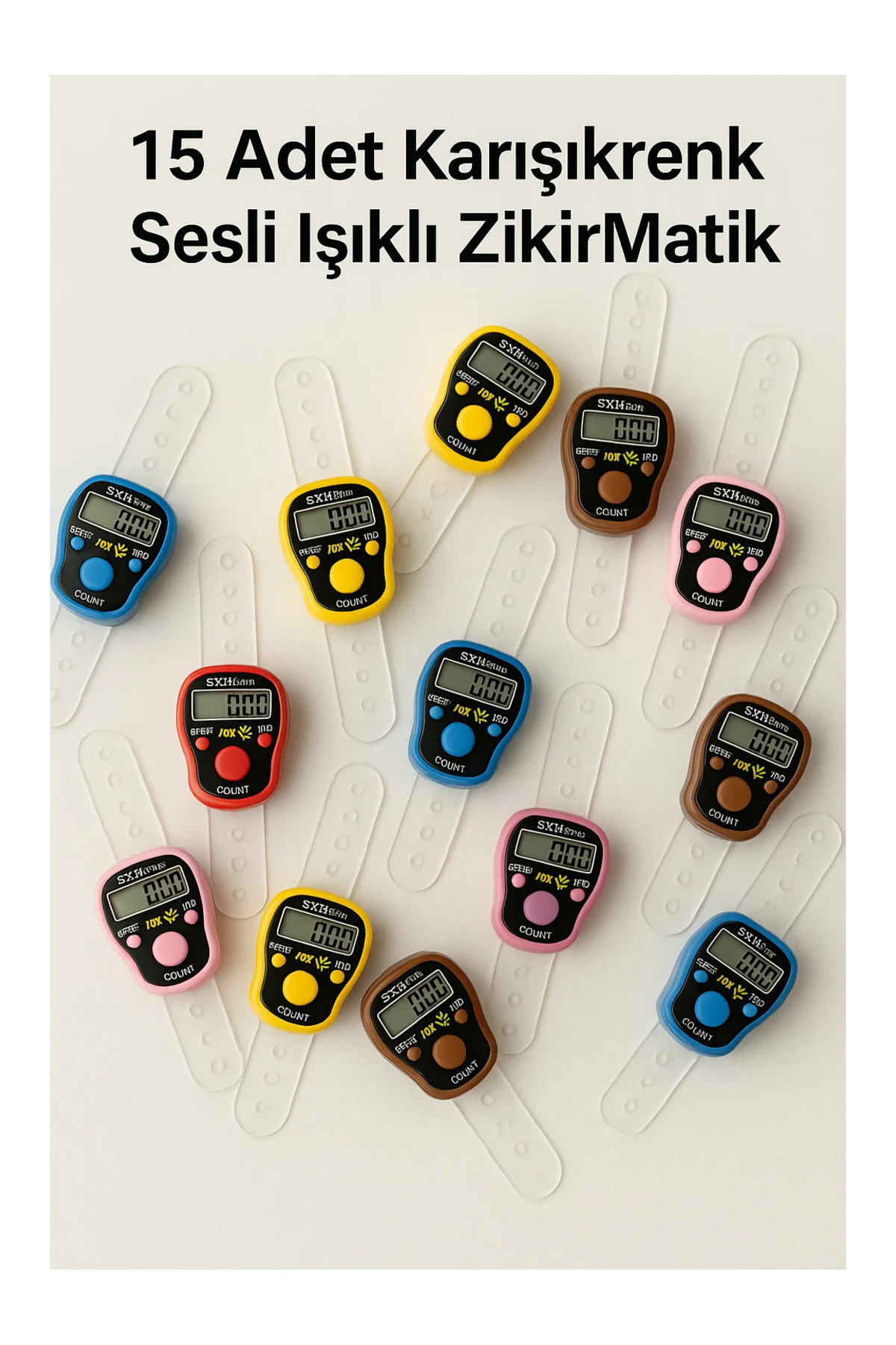 LookBuyTake 15 Adet - Işıklı Sesli Zikirmatik – Dijital Yüzük Tesbih ...
