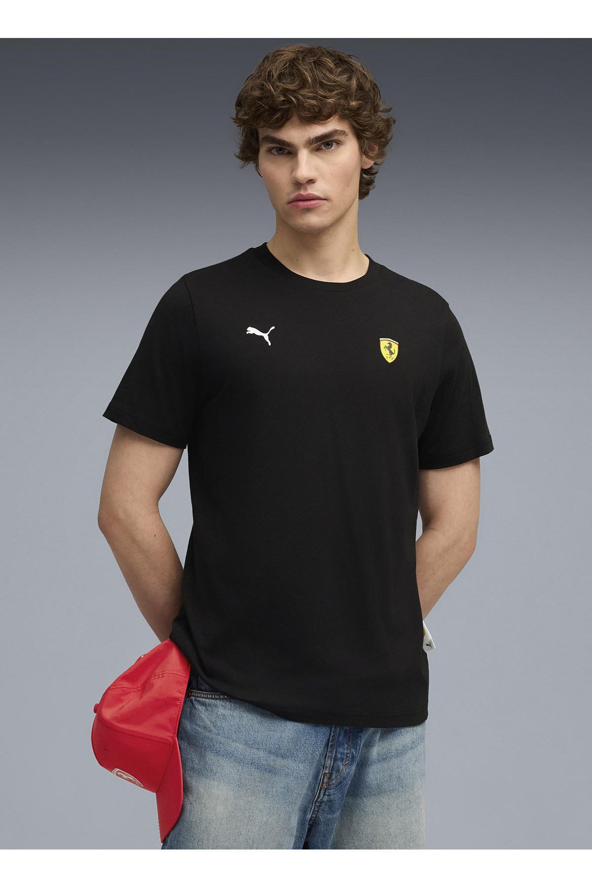 Puma 63278901 Ferrari Sportswear Car Gra Siyah Yuvarlak Yaka Regular ...