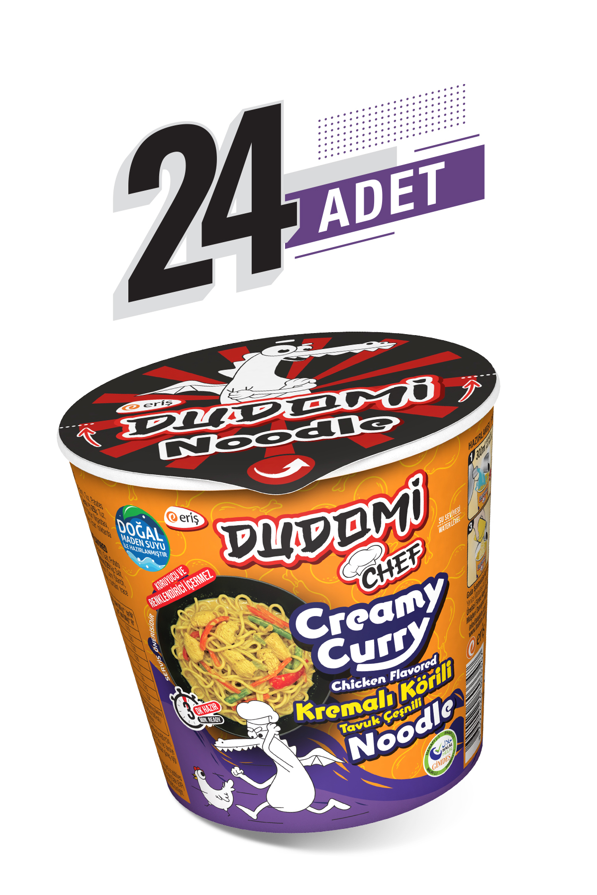DUDOMİ 24’lü Kremalı Körili Tavuklu Noodle Bardak 24x80 Gr - Fiyatı ...