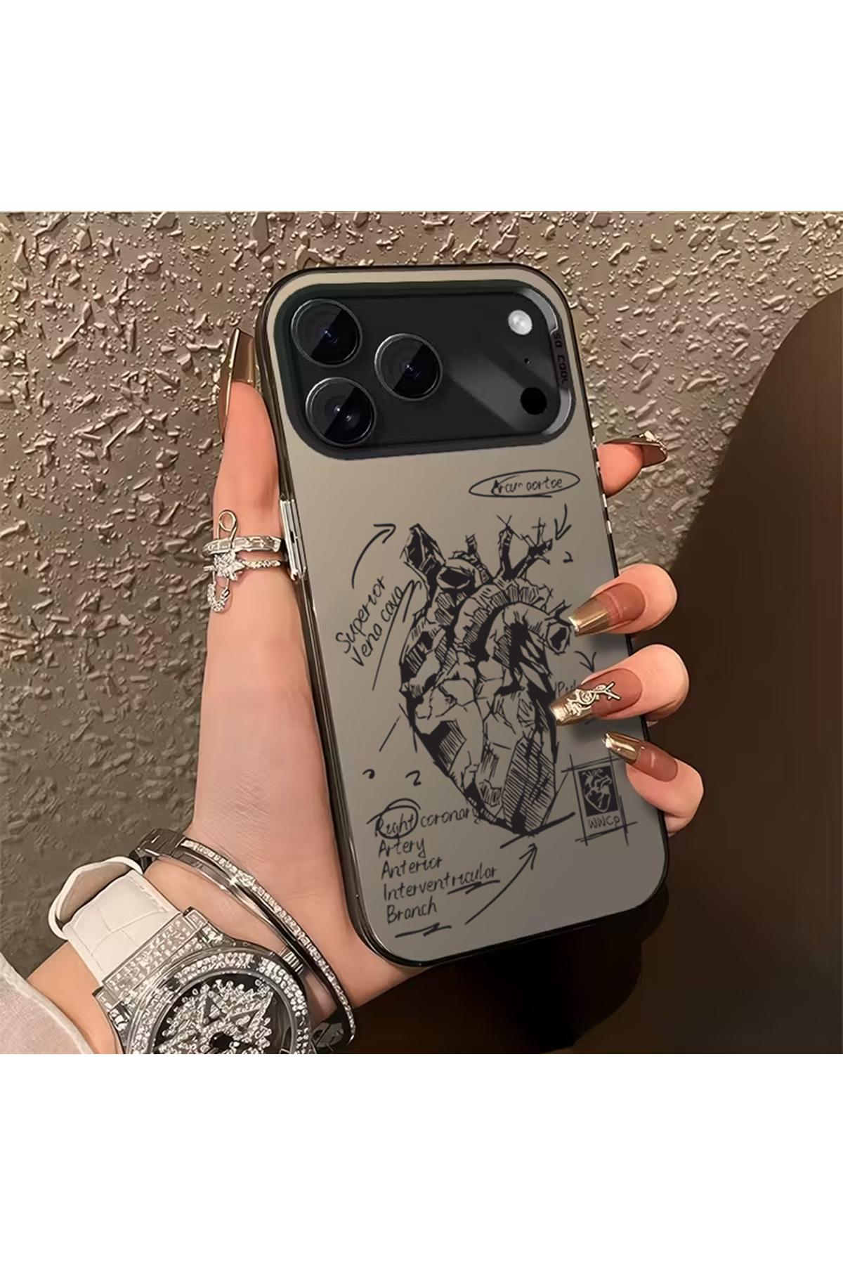 Caseji iPhone 17 Pro Max Anatomical Heart Drawing Luxury Phone Case ...