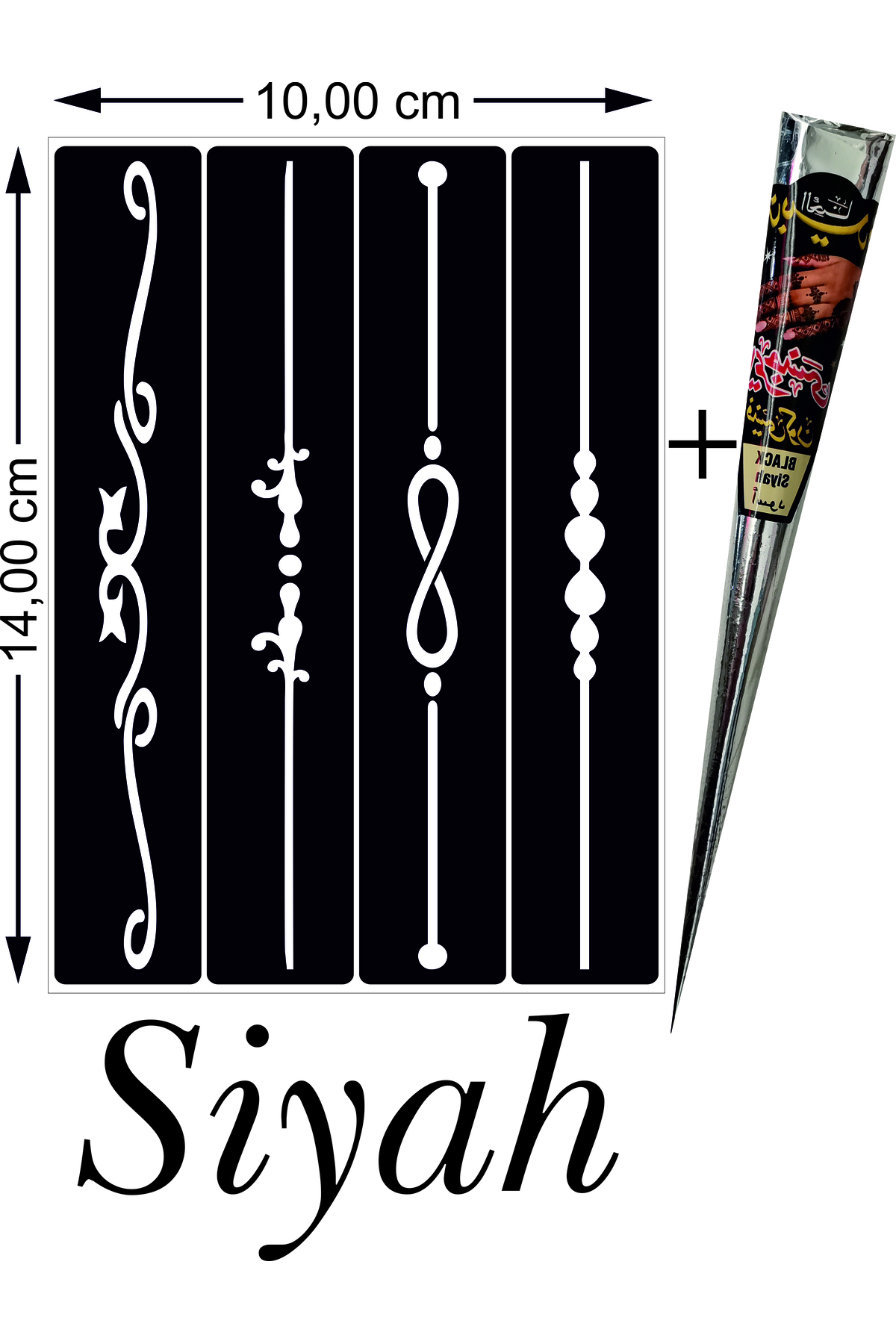 Genel Markalar Kına Kalıbı (geçici Dövme Şablonu) + Siyah Golecha Hint ...